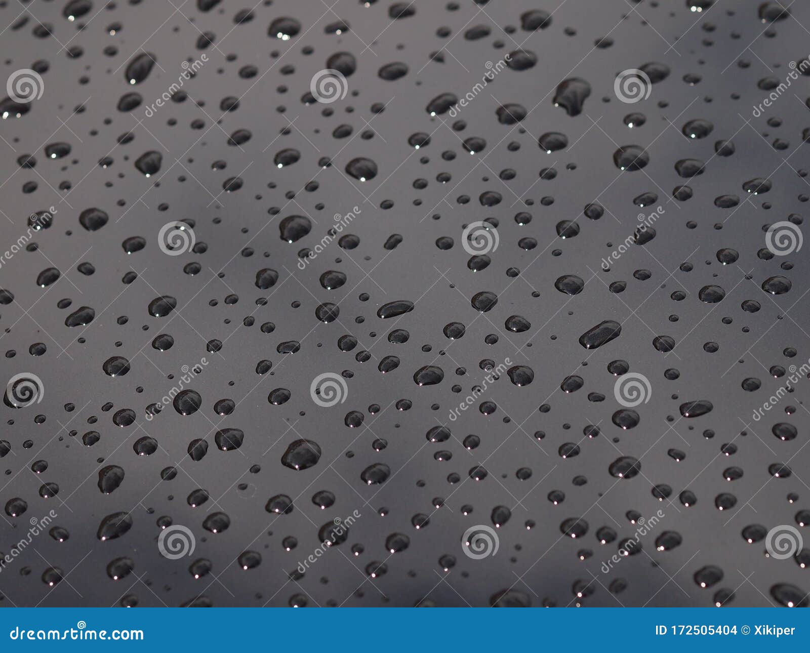 Rain Drops on the Gray Surface Stock Photo - Image of dark, texture ...