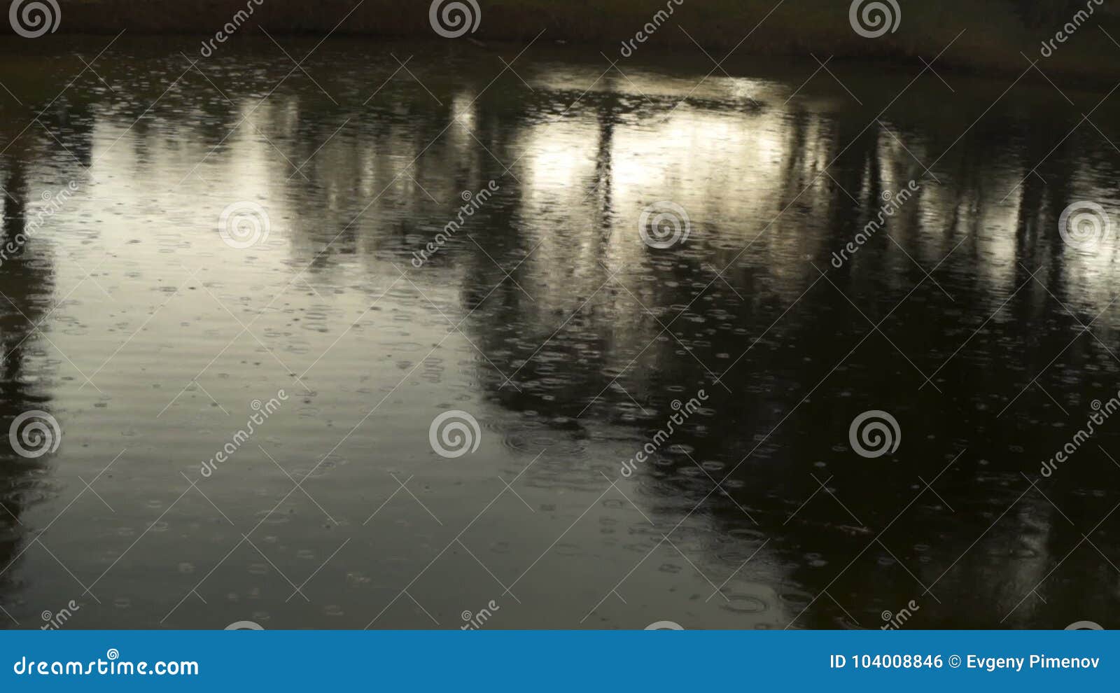 Rain Drops on the Lake Surface Pouring Rain Summer Day Stock Footage ...