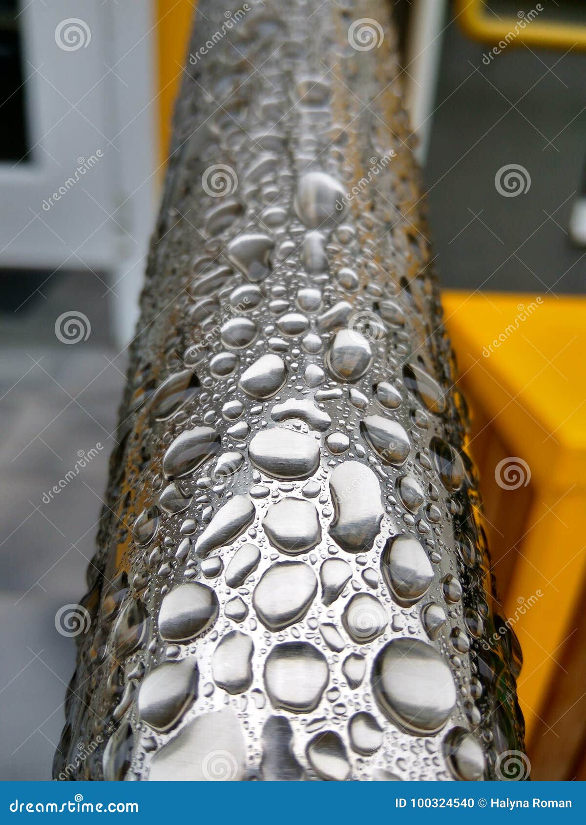 Rain drops on metal stock photo. Image of drops, metal - 100324540