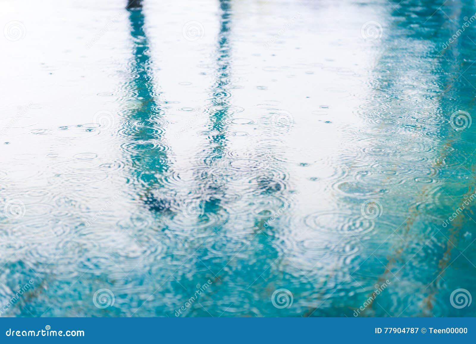 Car Motion Through Big Puddle Of Water Splashes From The Wheels On The ...
