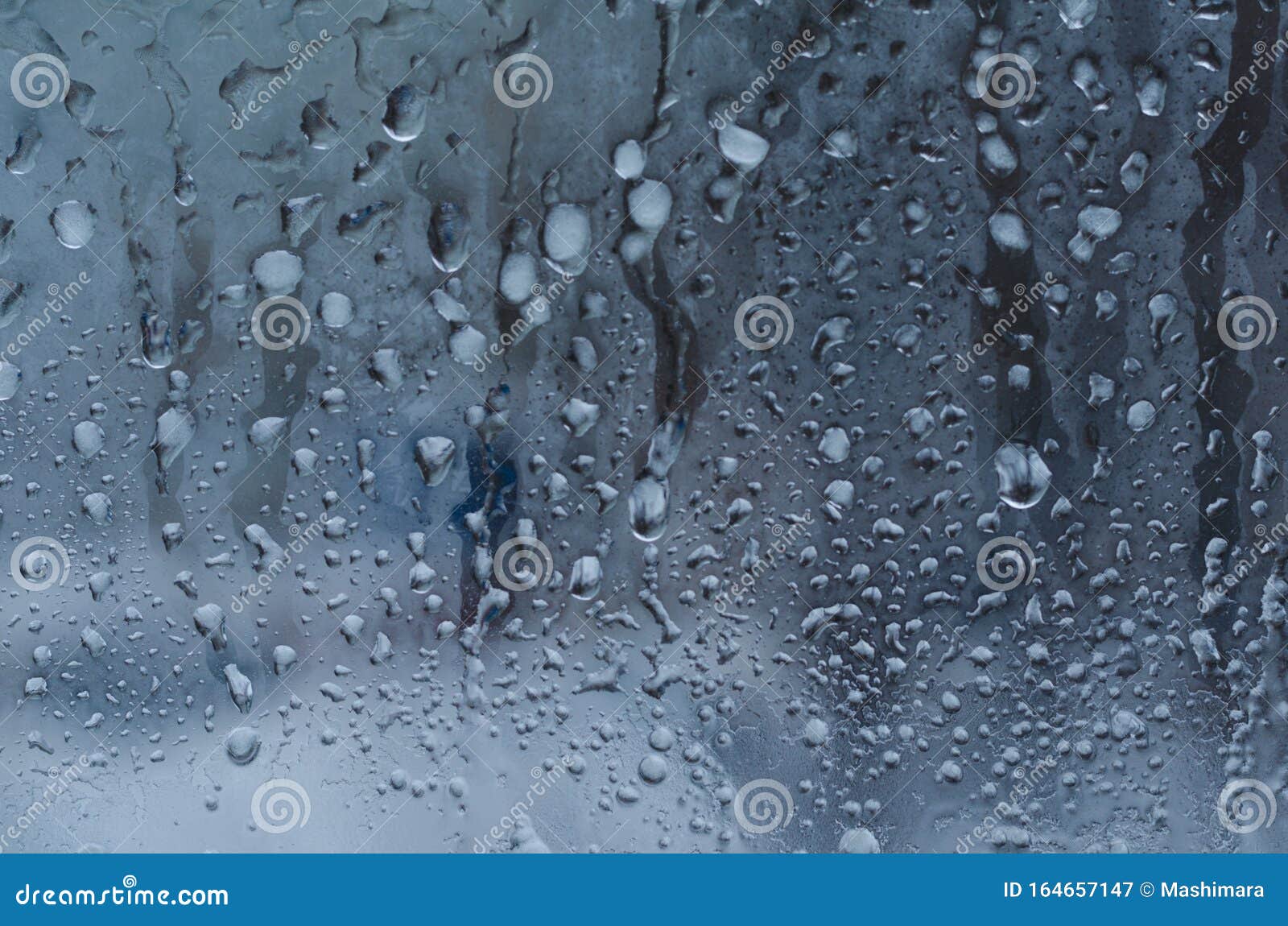 Rain Drops on Clean Blue Window Glass Stock Image - Image of refreshing ...