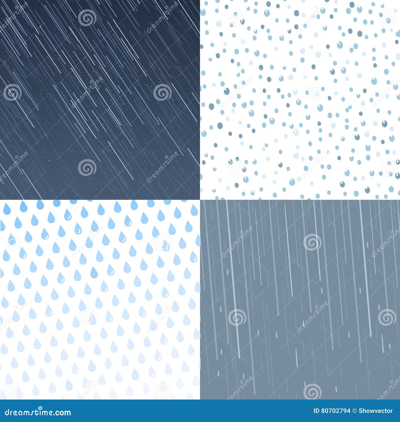 Rain drops pattern set. stock illustration. Illustration of background ...