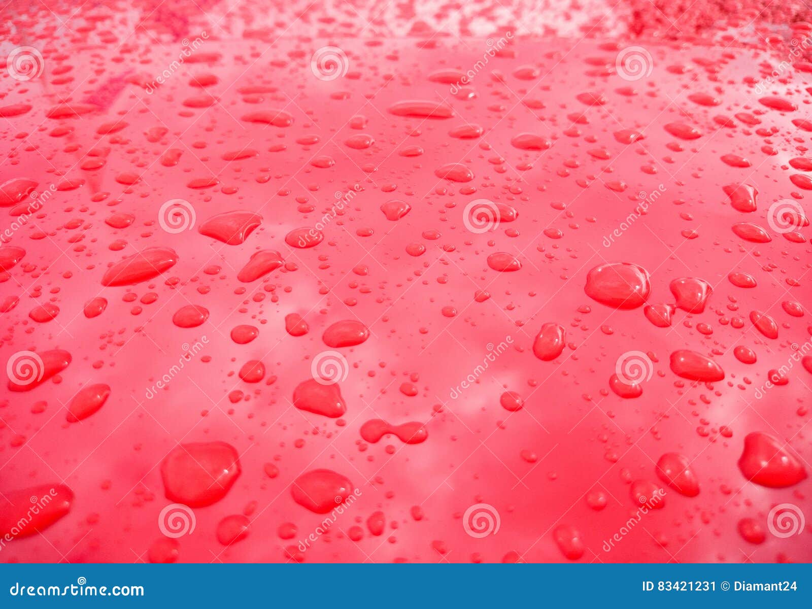 Rain Drops on Red Background Stock Image - Image of reflection, nature ...
