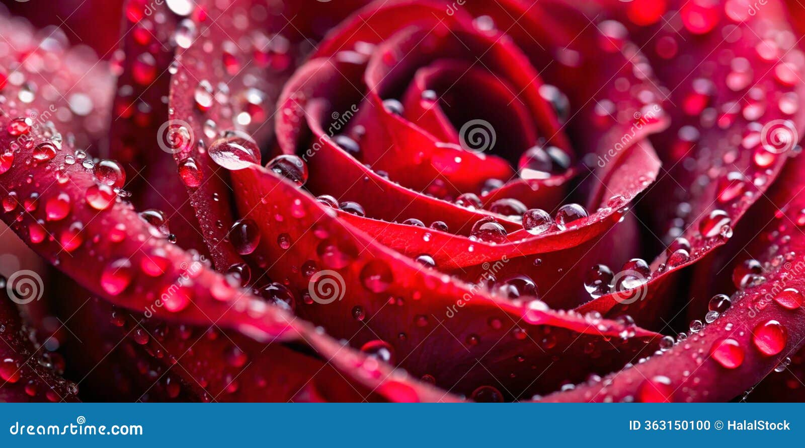 Rain Drops on Red Rose Petals Stock Illustration - Illustration of ...