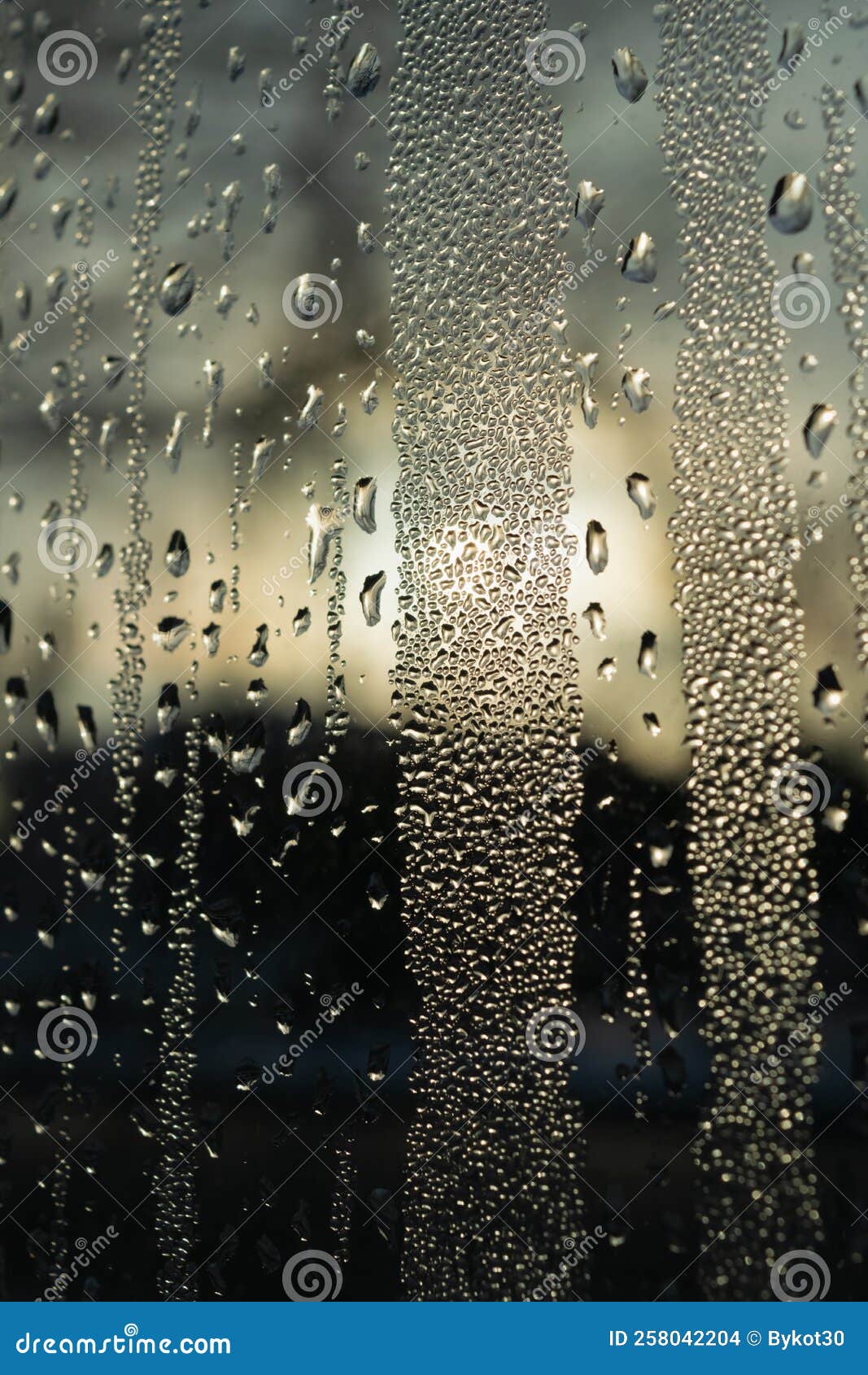Rain Drops Running Down a Window in a Close Up View Stock Photo - Image ...