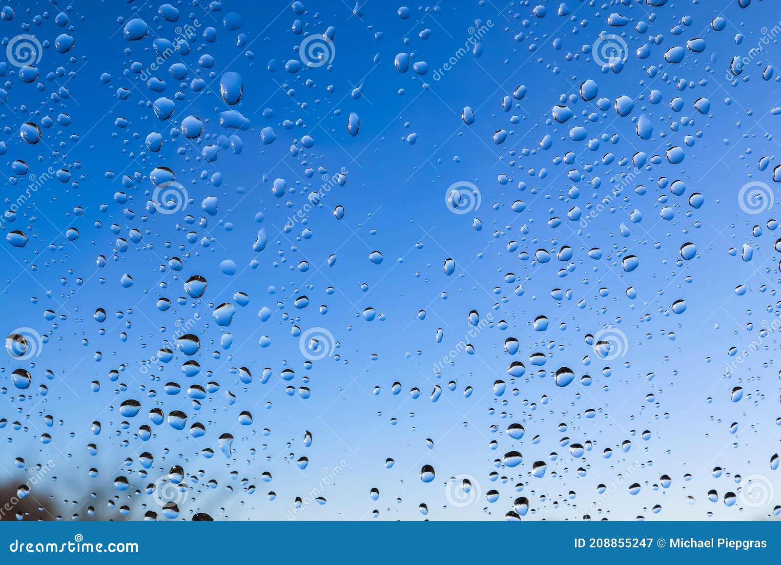 Rain Drops Running Down a Window in a Close Up View Stock Image - Image ...