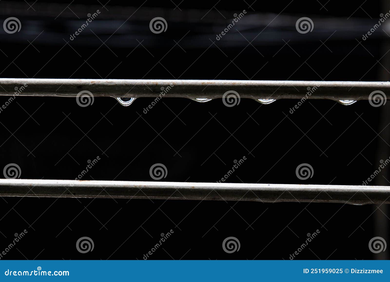 Rain Drops on the Rustic Metal Wire Stock Image - Image of iron, wall ...