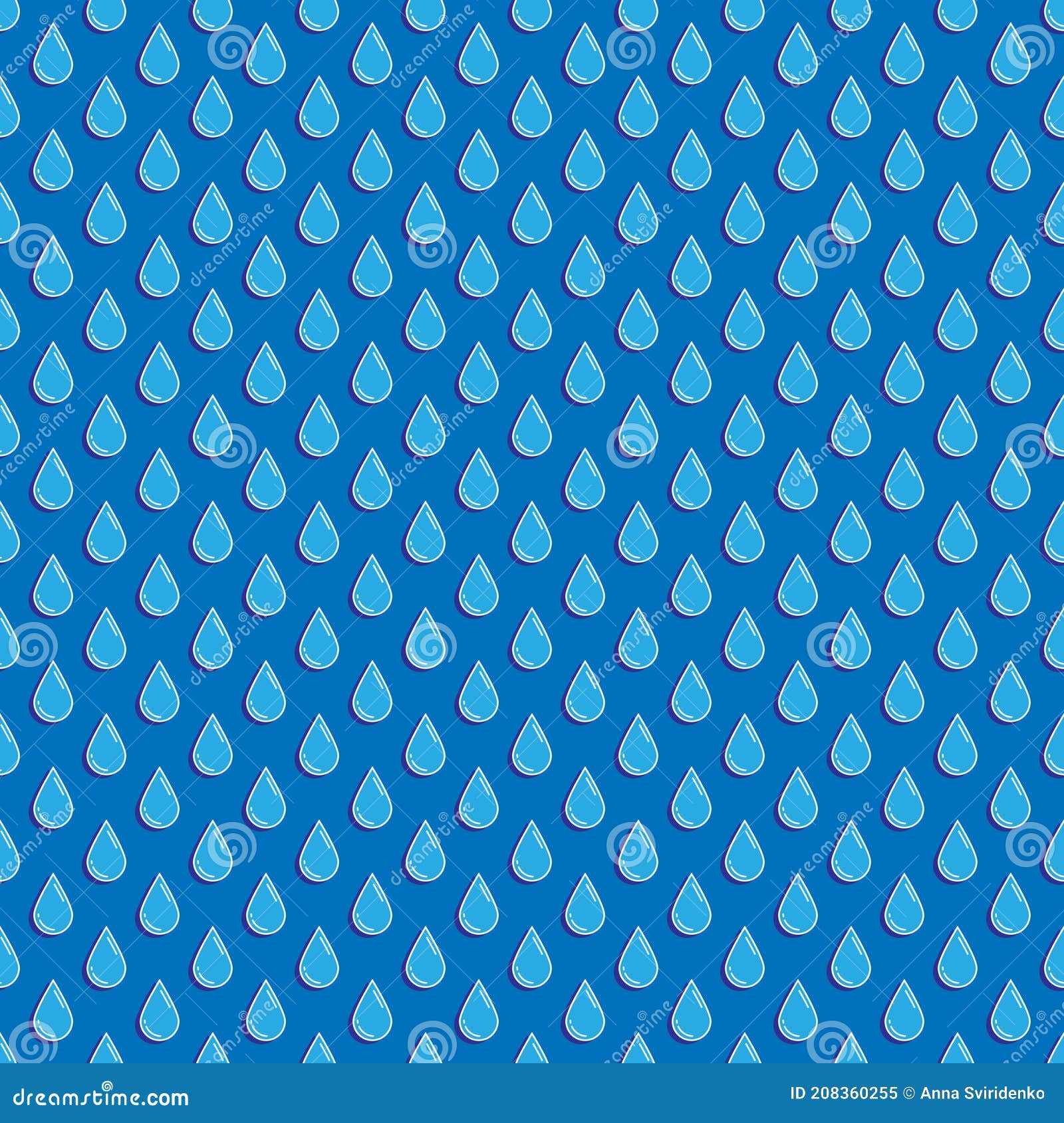 Rain Drops Seamless Blue Pattern Stock Illustration - Illustration of ...
