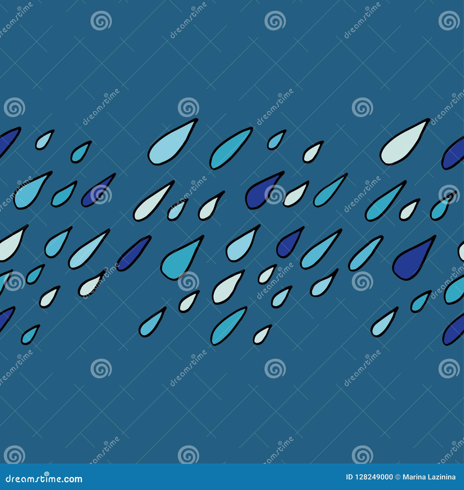Rain Drops Seamless Pattern. Doodle. Vector Illustration Stock ...