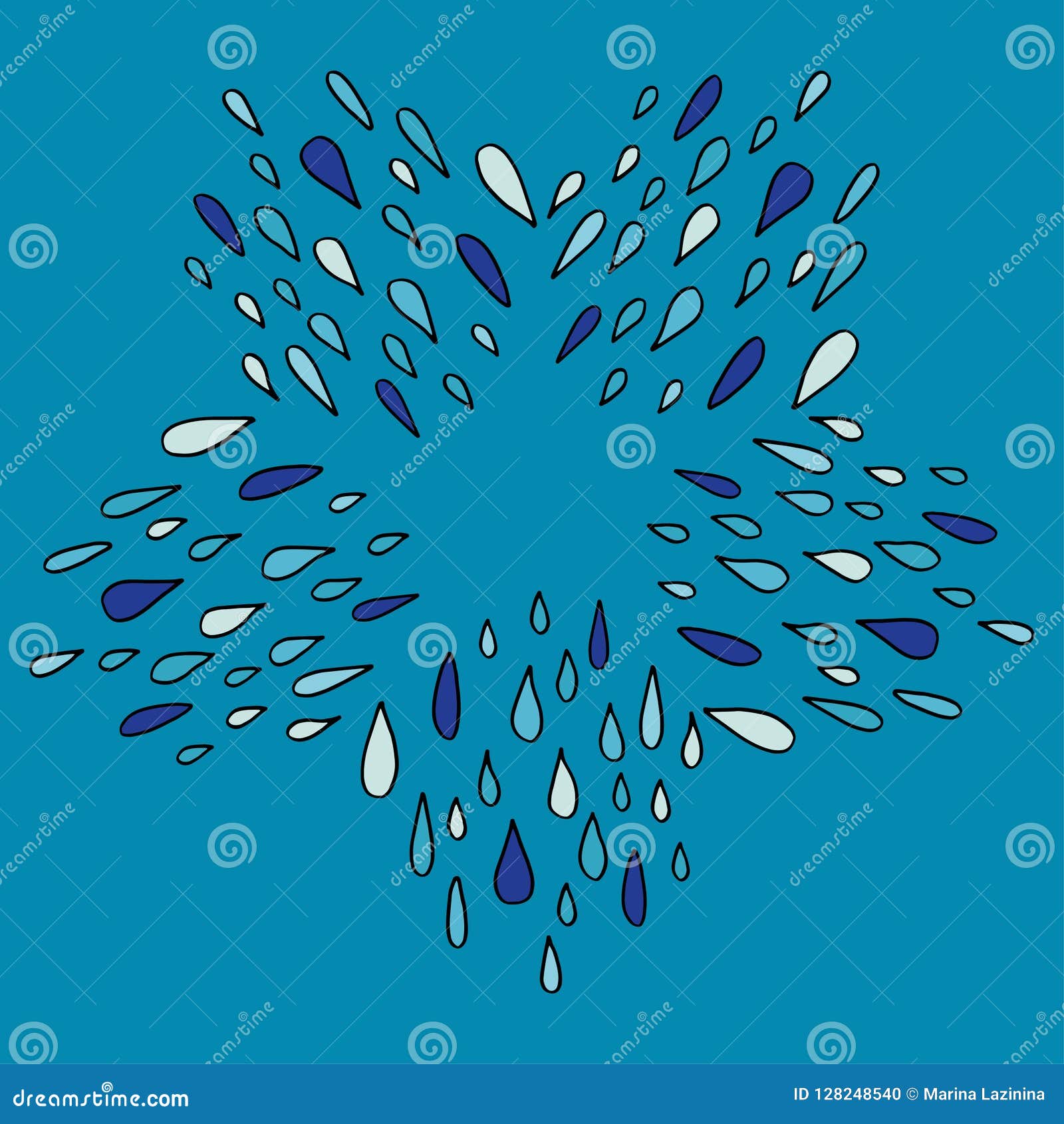 Rain Drops Seamless Pattern. Doodle. Vector Illustration Stock ...