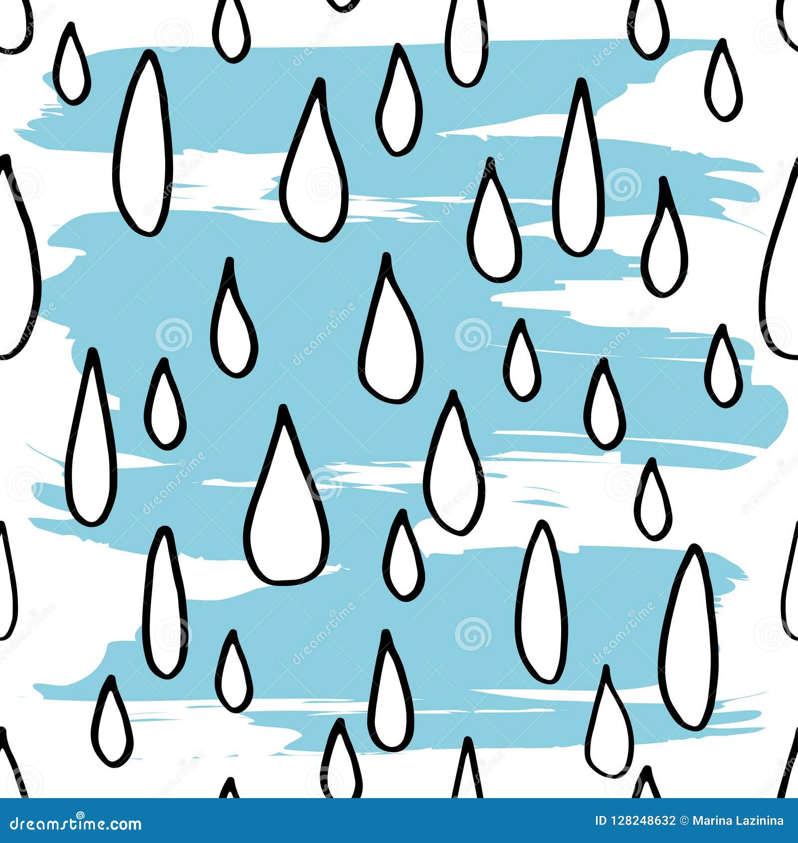 Rain Drops Seamless Pattern. Doodle. Vector Illustration Stock ...