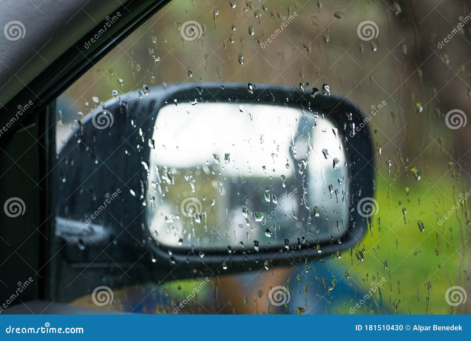 Rain Drops on Side Window in a Car Close Up Stock Photo - Image of rear ...