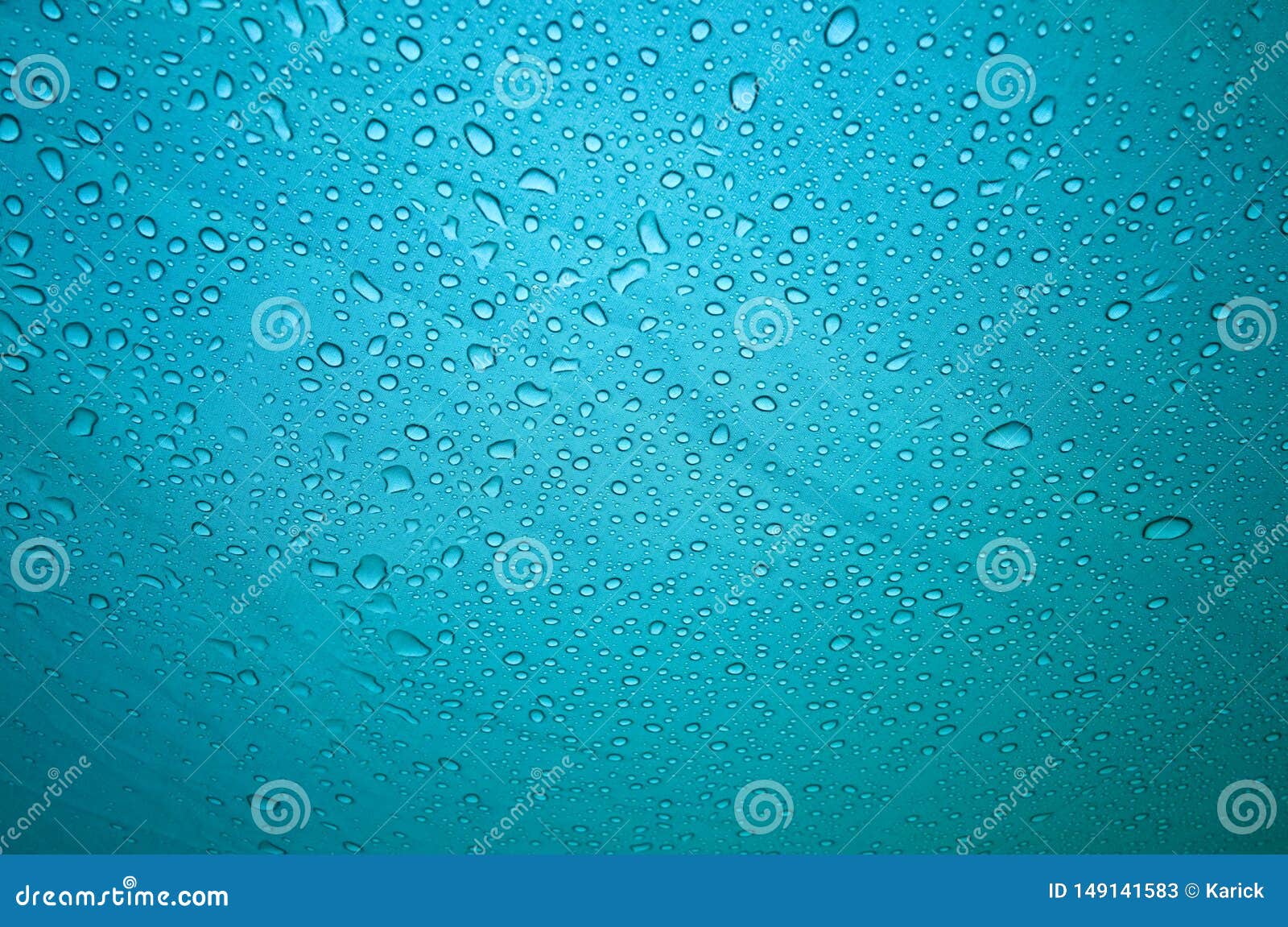 Rain Drops on the Solid Abstract Blue Background Stock Image - Image of ...