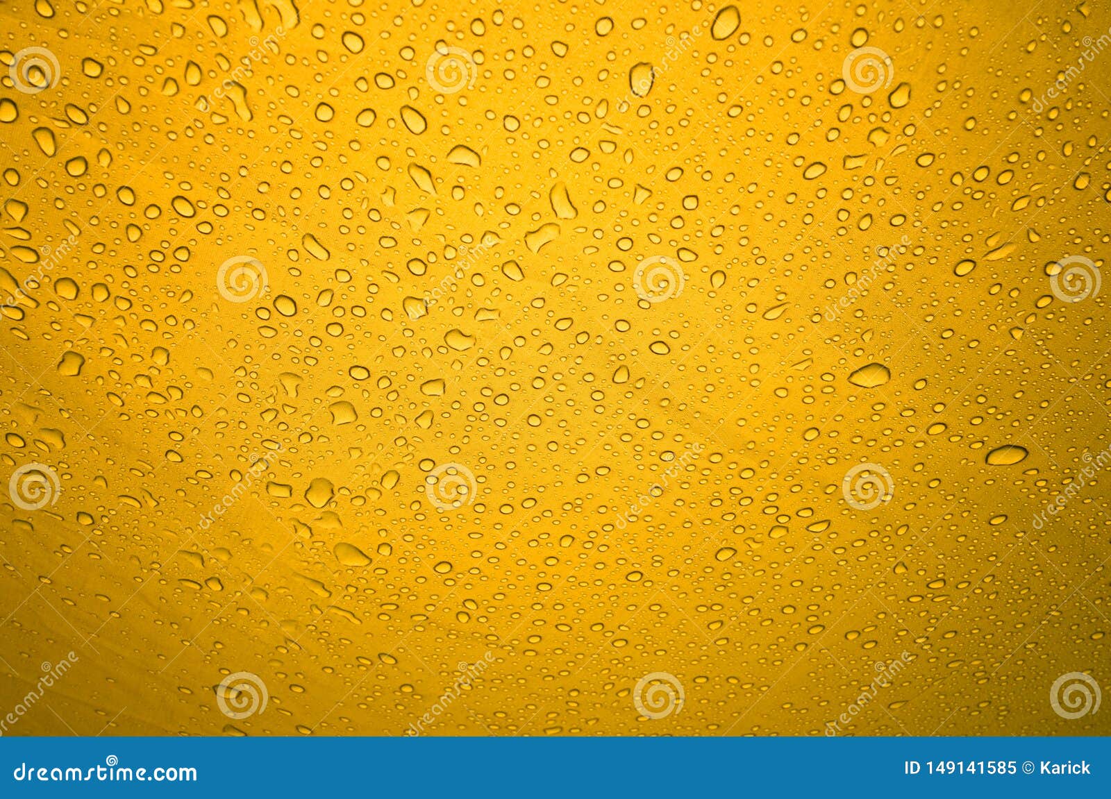 Rain Drops on the Solid Abstract Yellow Background Stock Image - Image ...