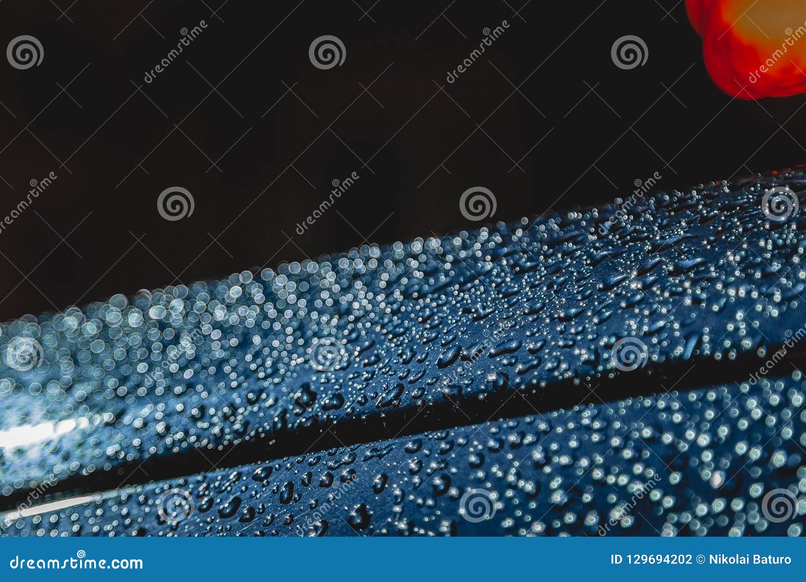 Rain Drops on the Surface of the Car, Abstract Background Stock Photo ...