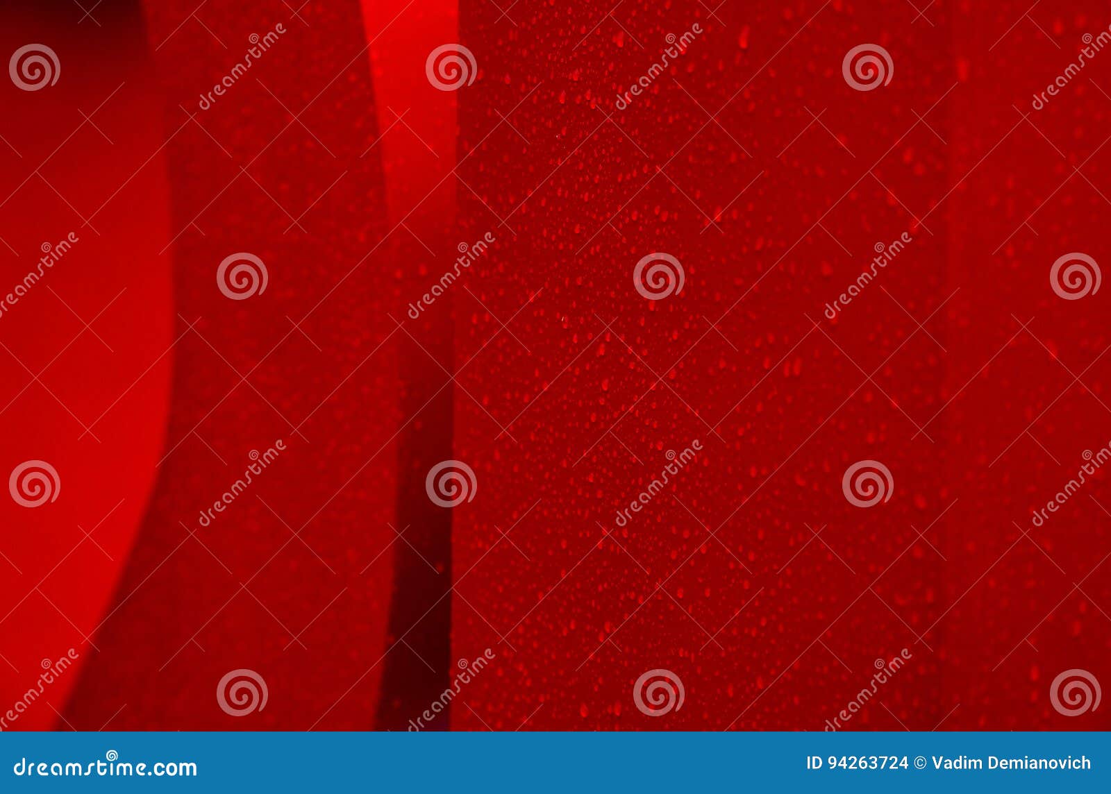 Rain Drops on a Surface of Red Color Stock Photo - Image of nature ...