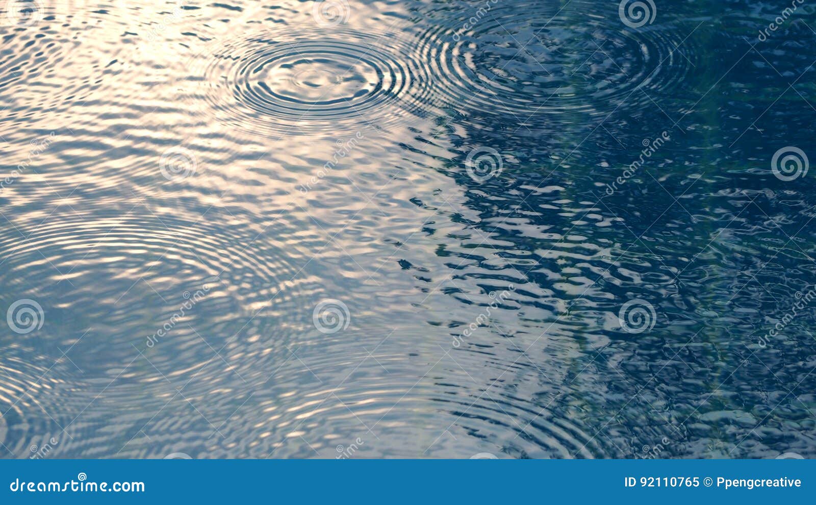 Rain Drops on the Swimming Pool. Stock Image - Image of aqua, cool ...