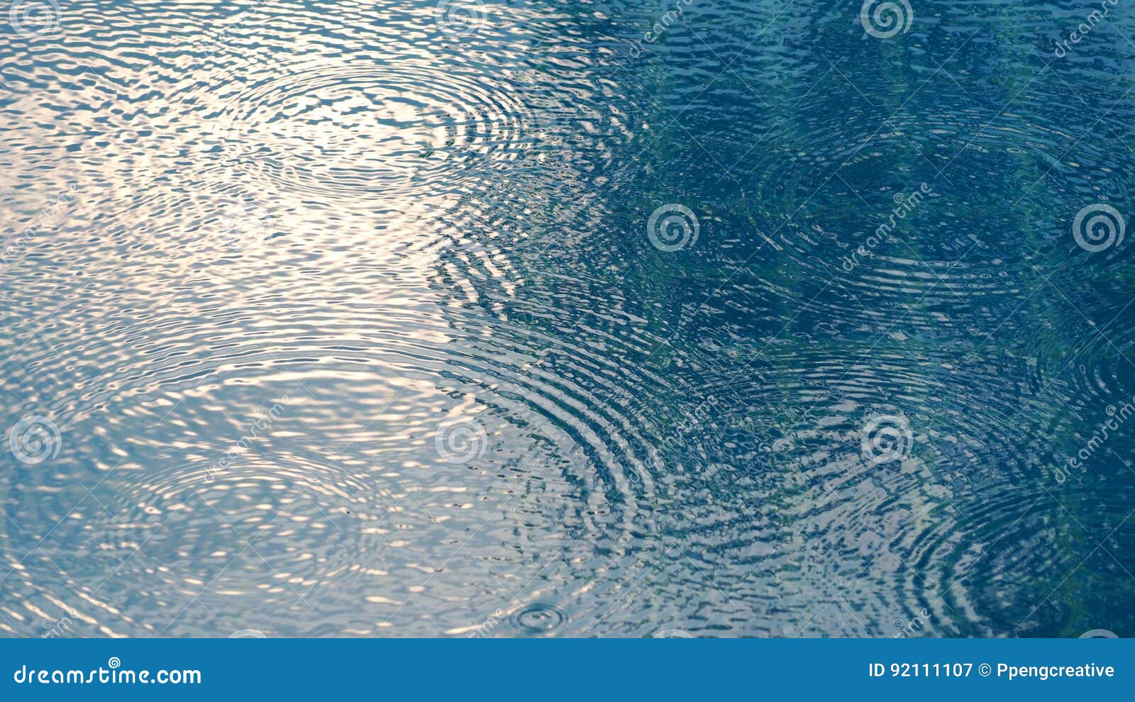Rain Drops on the Swimming Pool. Stock Image - Image of splash ...