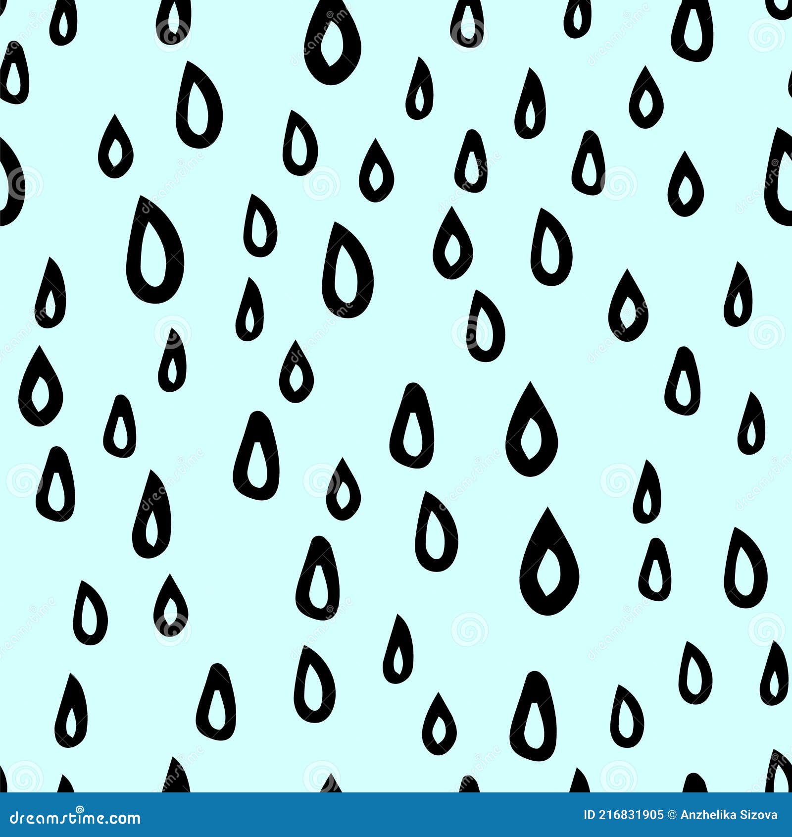 Rain Drops Texture Vector Seamless Pattern Stock Vector - Illustration ...