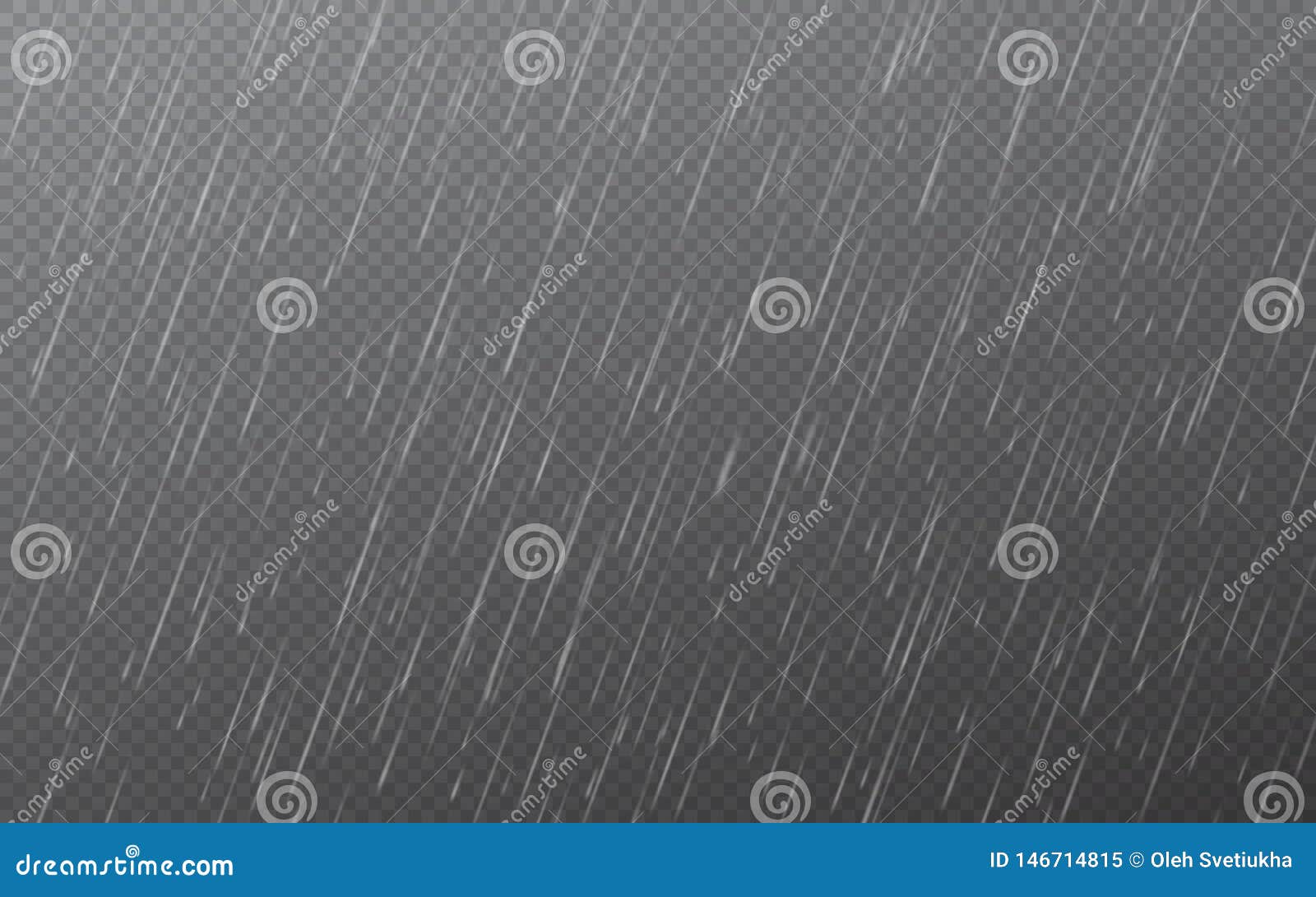 Rain Drops on Transparent Background. Falling Water Drops. Nature ...