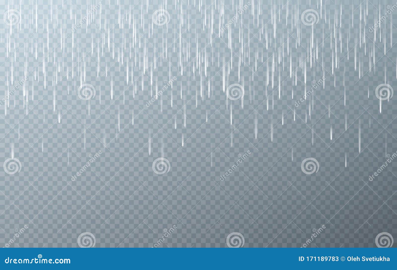 Rain Drops on Transparent Background. Falling Water Drops. Nature ...