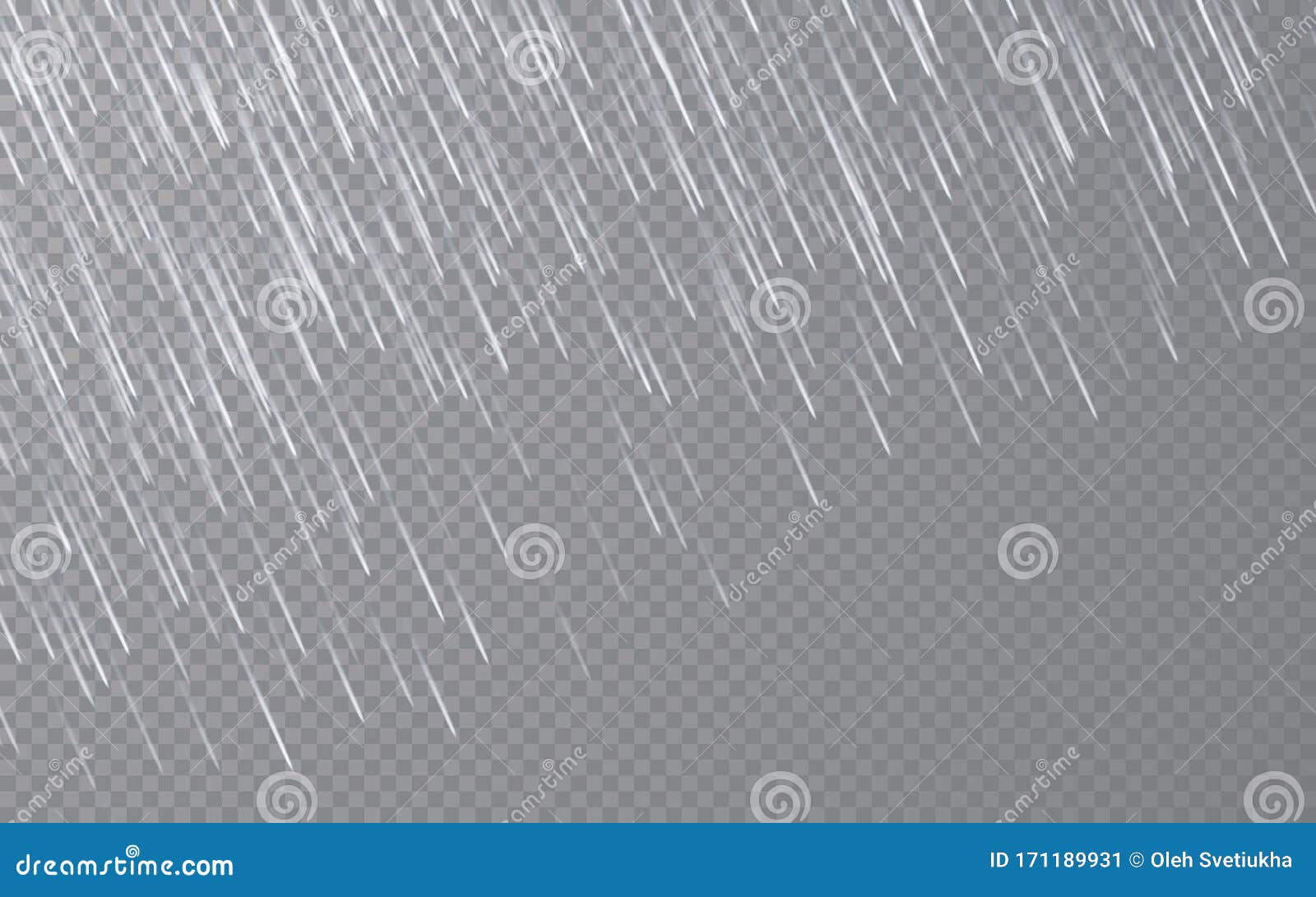 Rain Drops on Transparent Background. Falling Water Drops. Nature ...