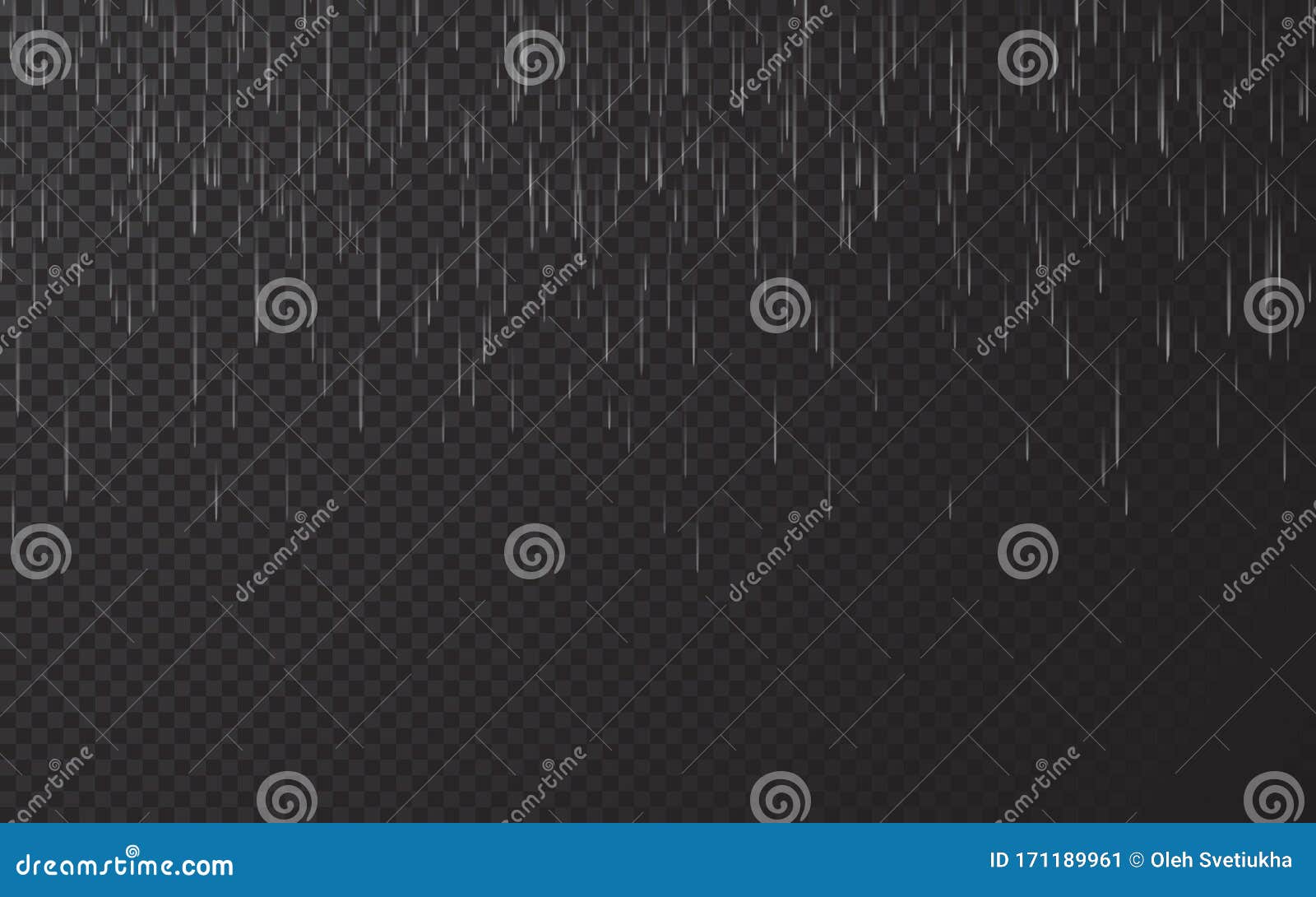 Rain Drops on Transparent Background. Falling Water Drops. Nature ...