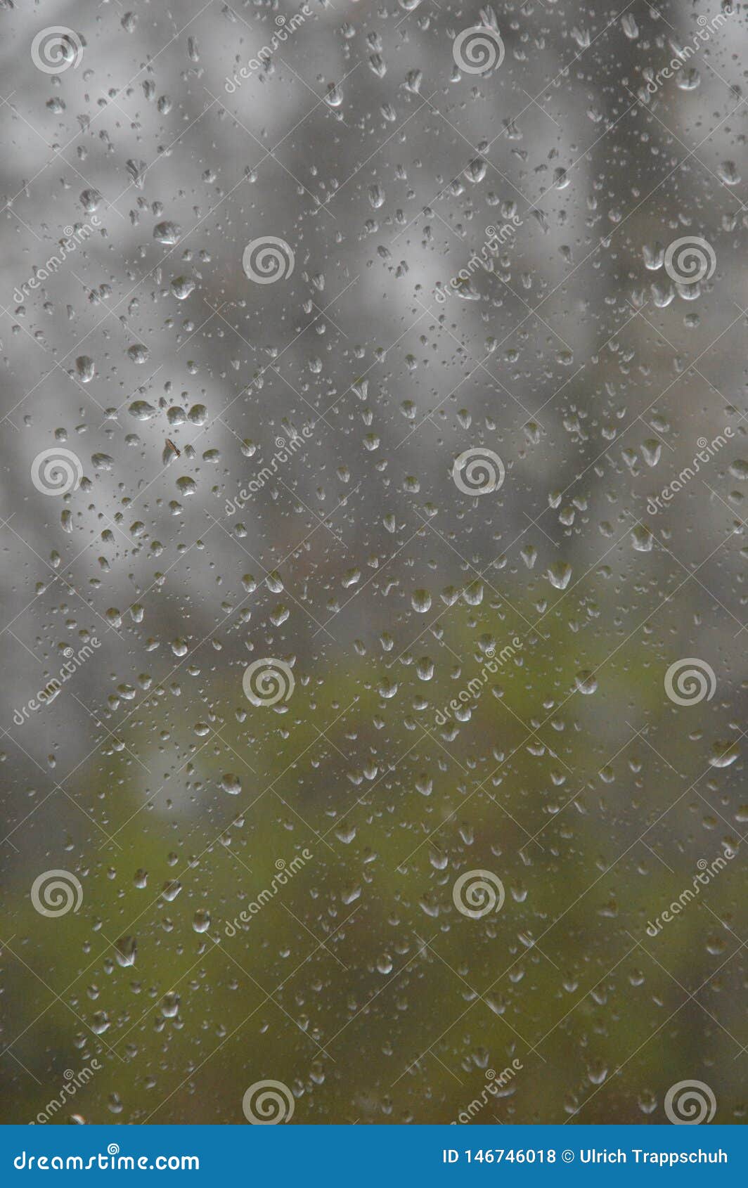 Rain Drops on the Window with Forest Background Stock Photo - Image of ...