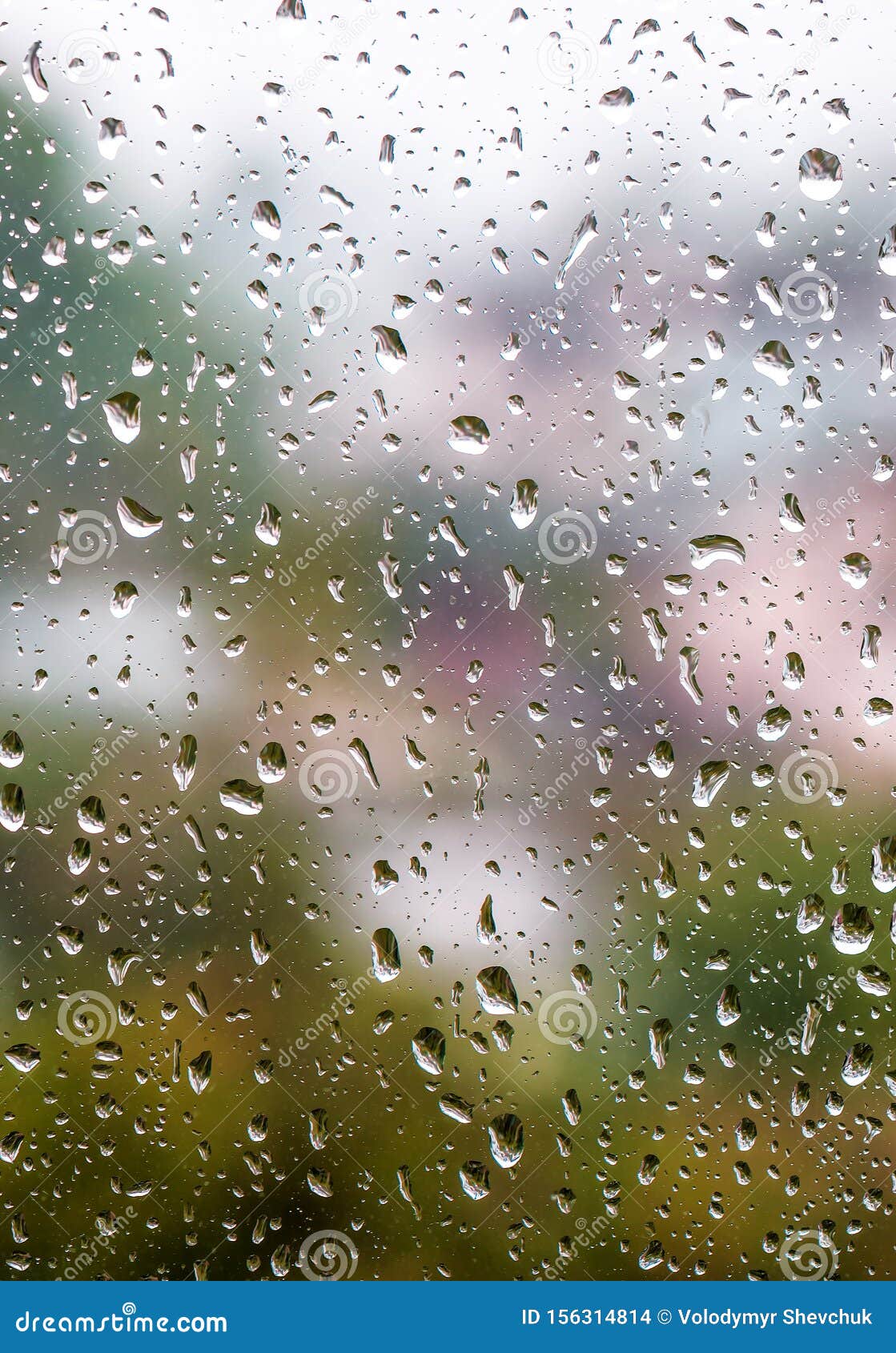 Rain drops on window glass stock photo. Image of pattern - 156314814