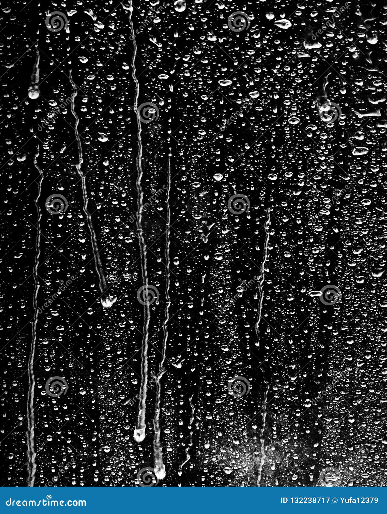 Rain Drops on Window Glasses with Cloudy Background . Natural Pattern ...