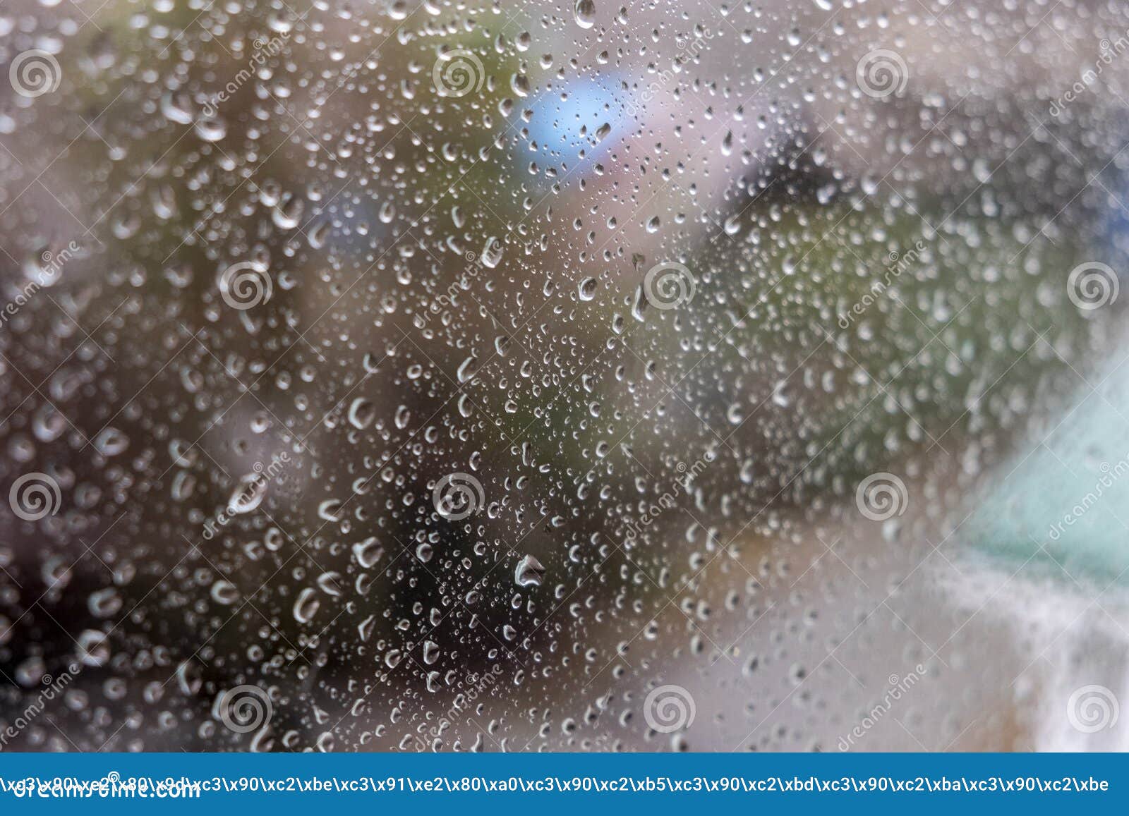 Rain Drops on Window Glasses Surface with Cloudy Background . Natural ...