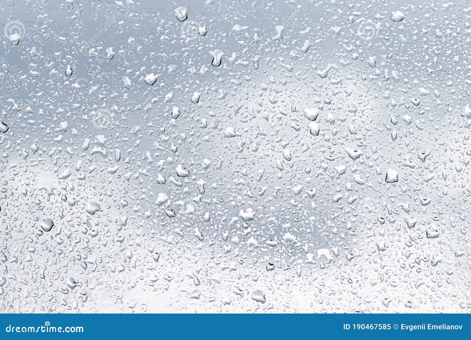 Rain Drops on Window Glasses Surface with Cloudy Sky Background ...