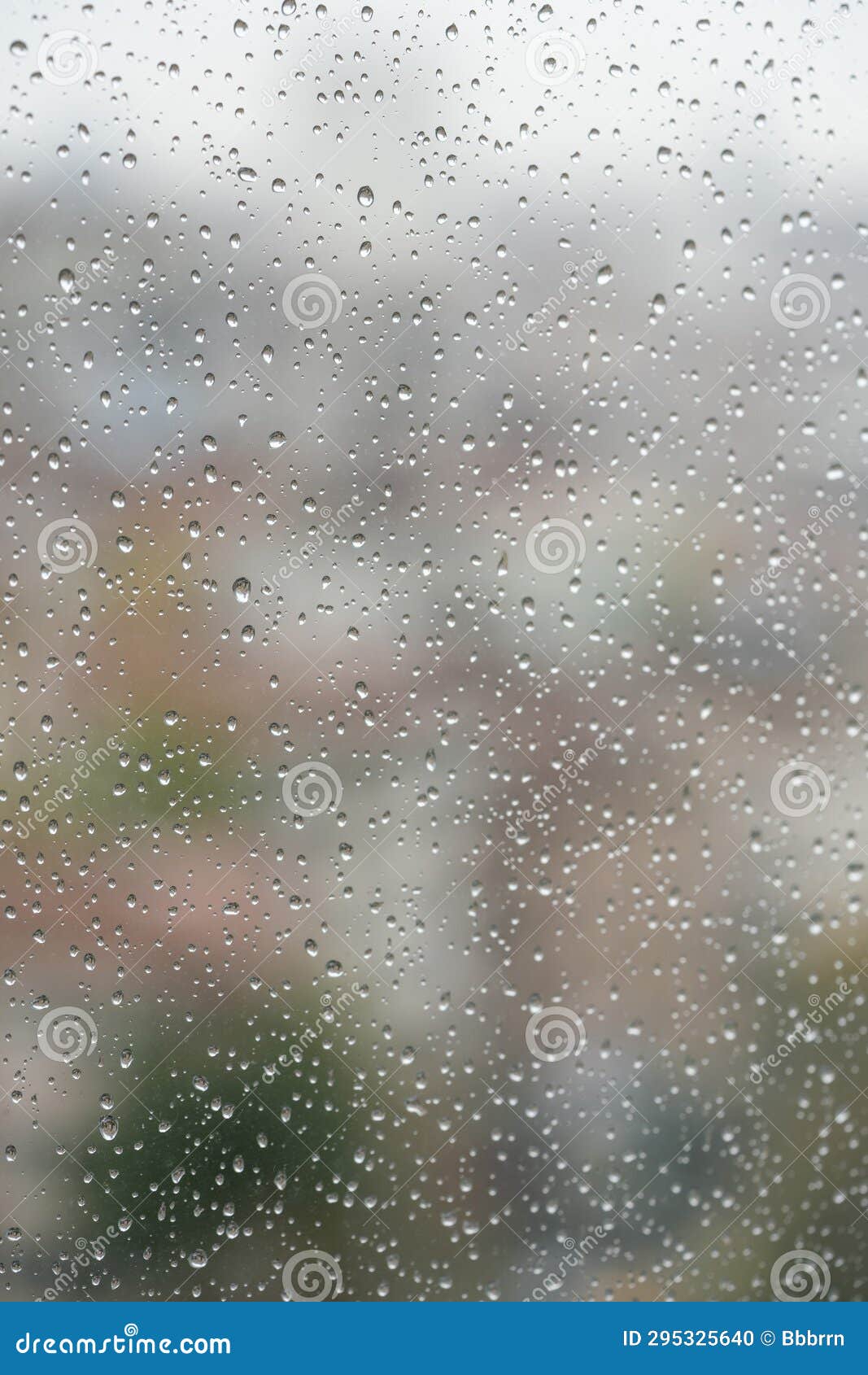 Rain Drops on Window Over Buildings Stock Photo - Image of surface ...