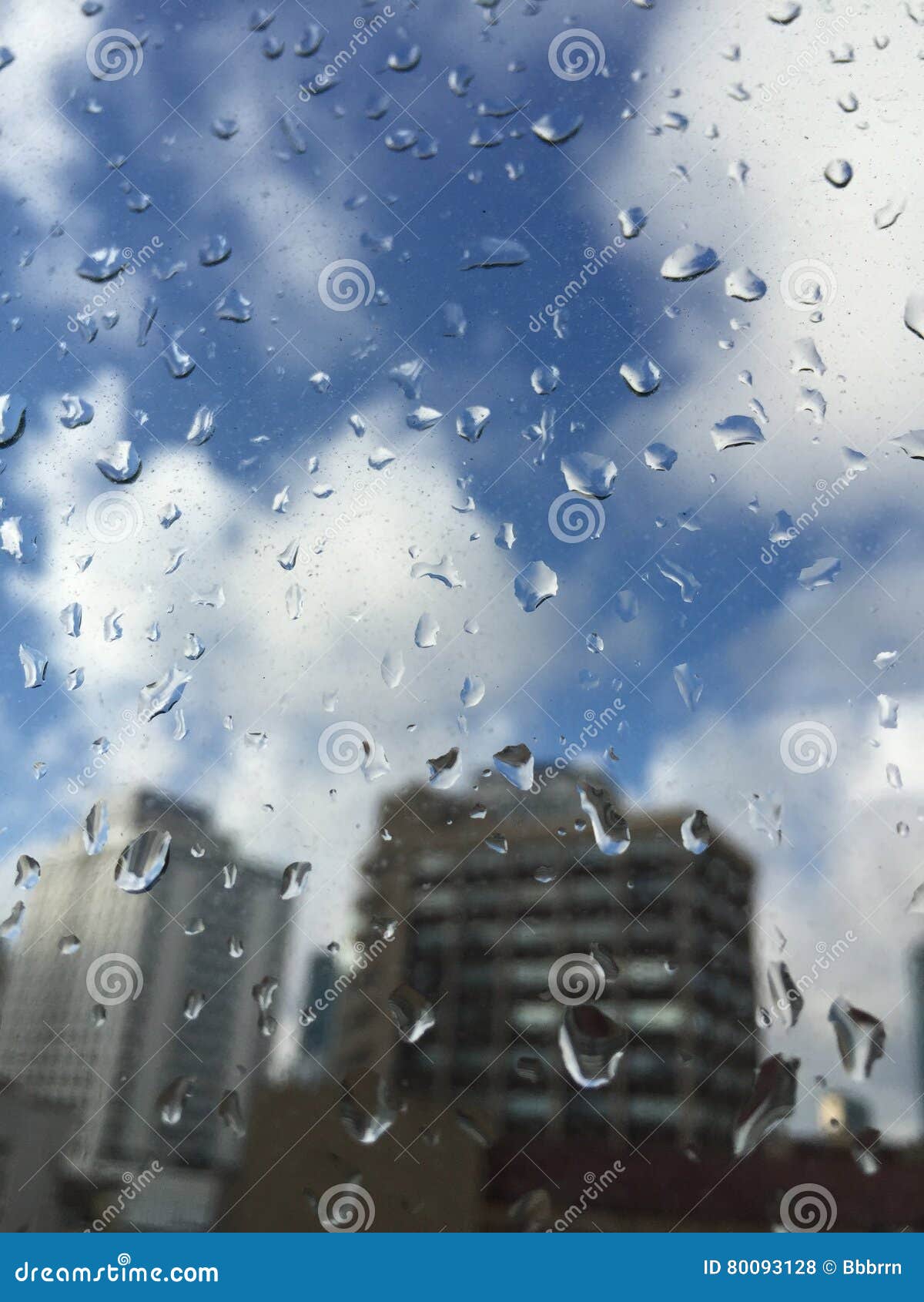 Rain Drops on Windowpane Against Buildings Stock Photo - Image of urban ...