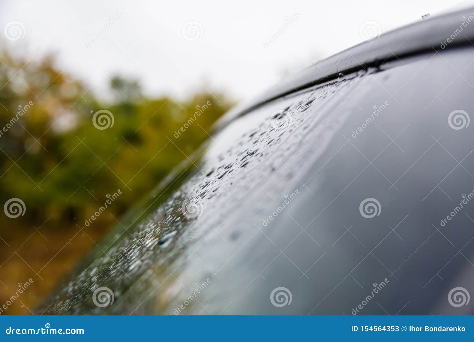 Rain Drops on the Windscreen of Car Stock Image - Image of outdoor ...