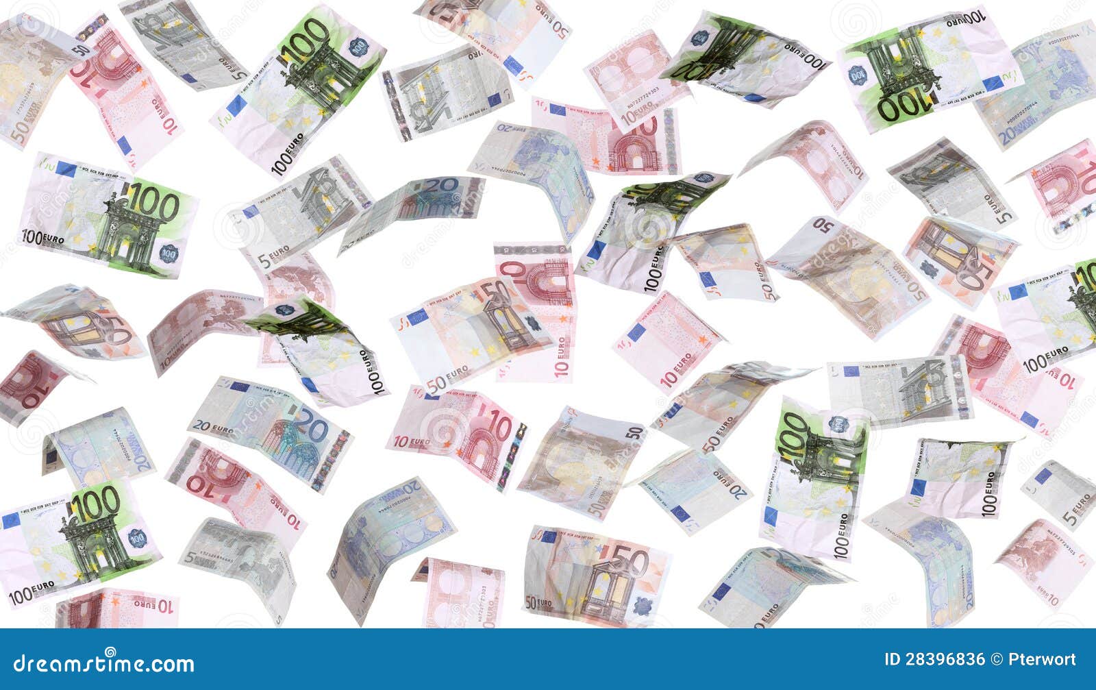 Rain of european banknotes stock photo. Image of loan - 28396836
