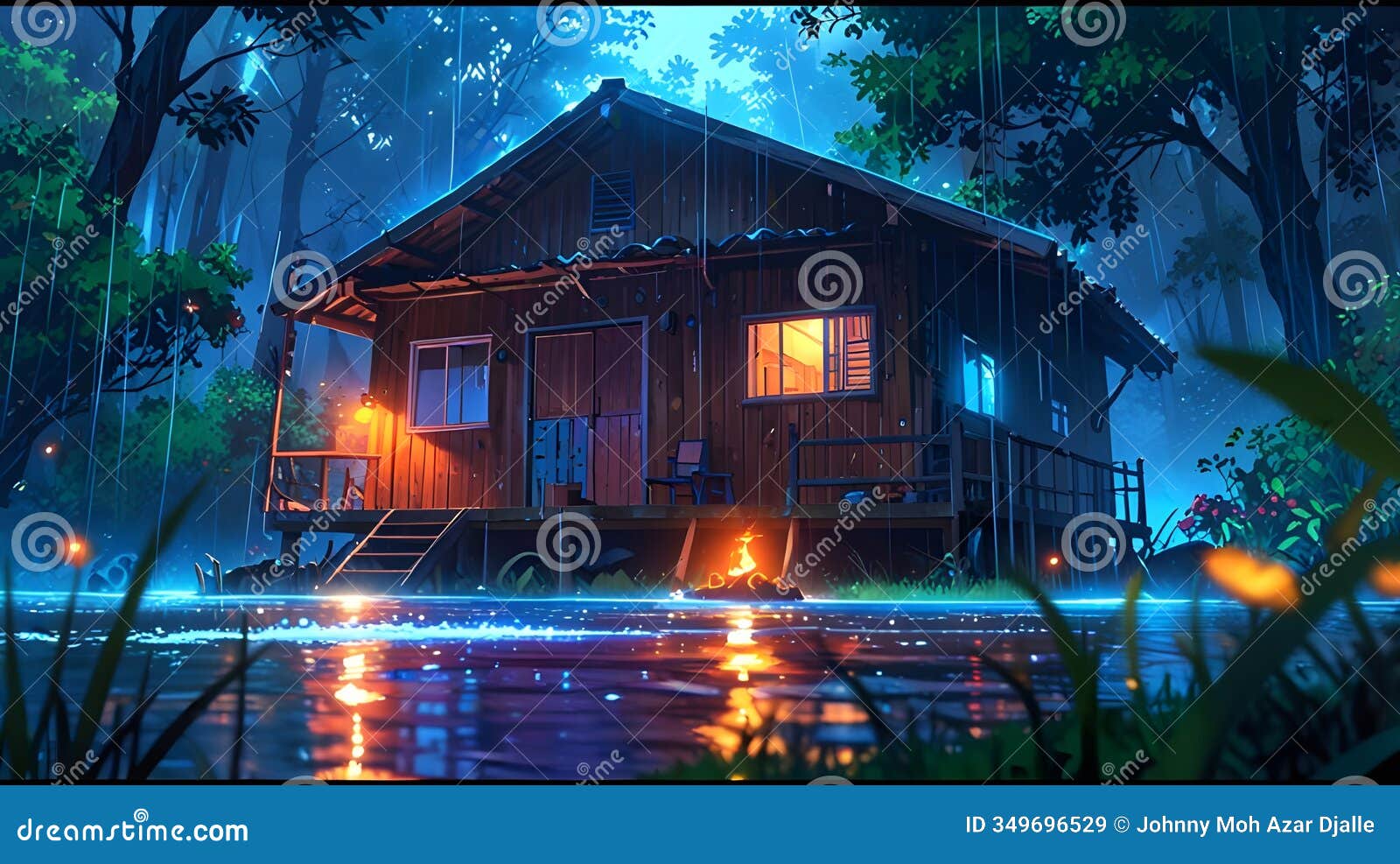 Wooden Shack House On The Grassland Moors Royalty-Free Stock ...