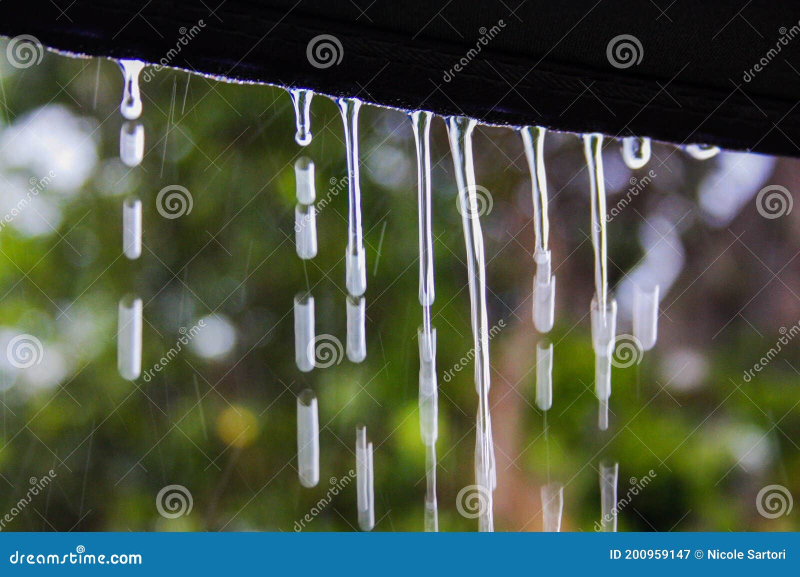 Rain Falling from Canvas Tent Stock Image - Image of falling, canvas ...