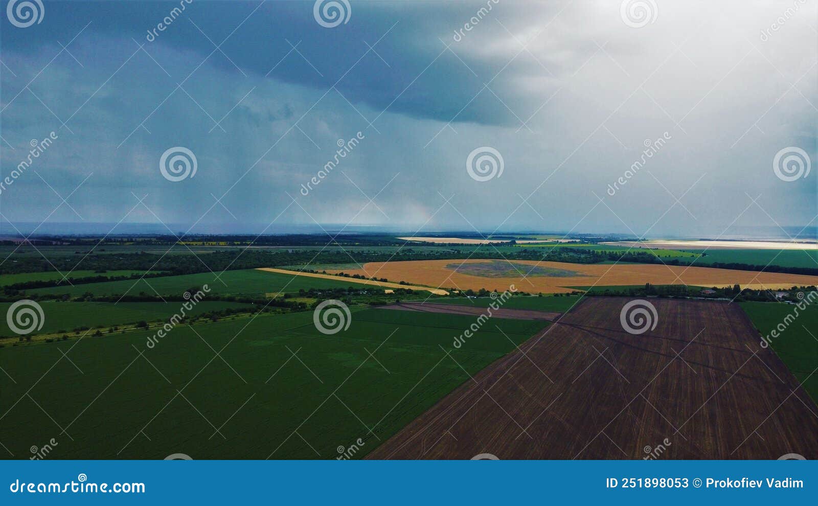 Rain Falling in the Distance from Above. Atmospheric Phenomenon Stock ...