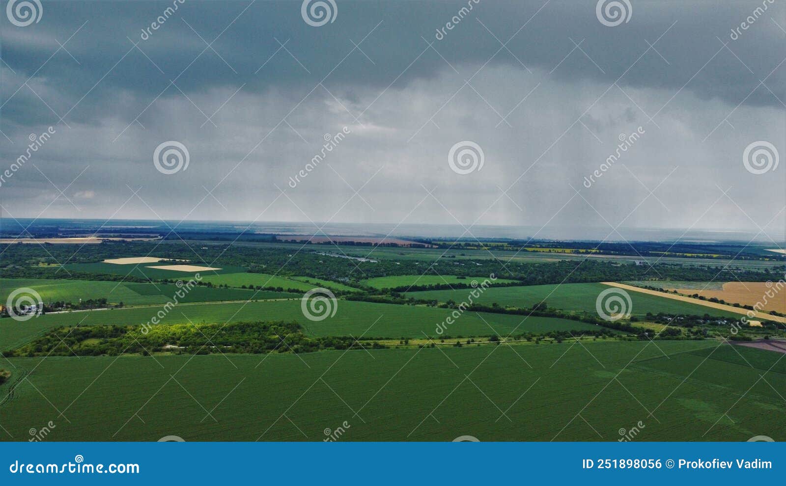 Rain Falling in the Distance from Above. Atmospheric Phenomenon Stock ...