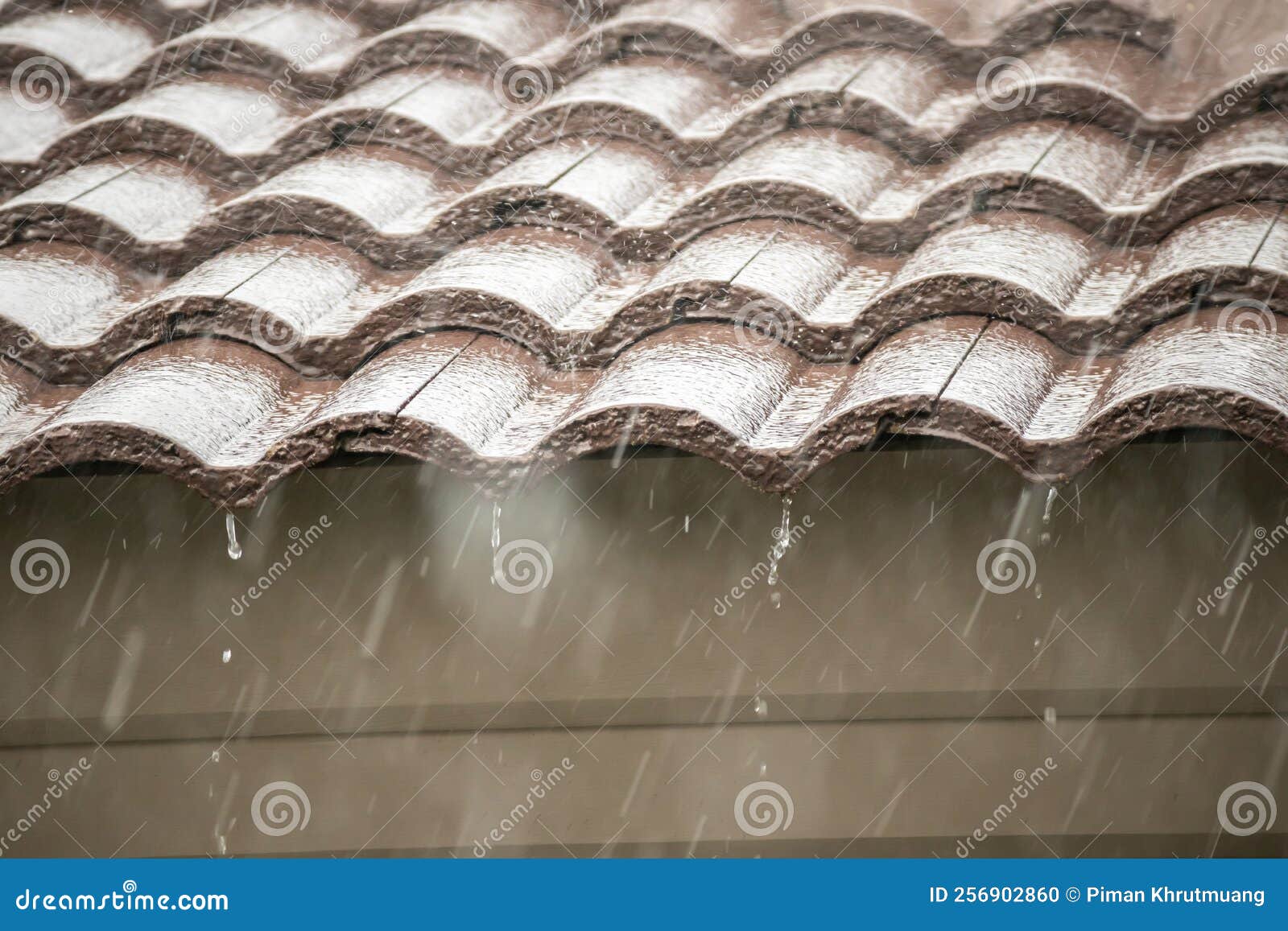 Rain Falling Down from the House Roof Stock Photo - Image of climate ...