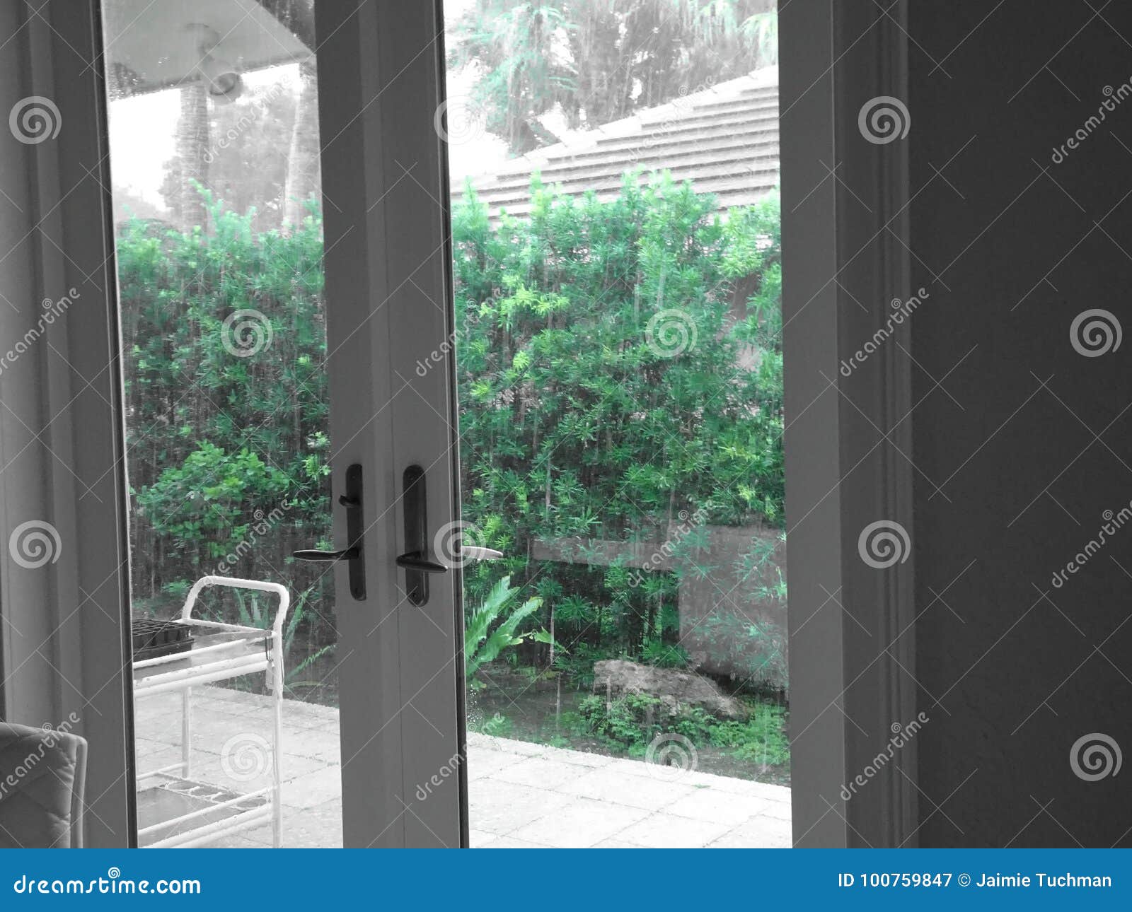 Rain Falling Outside a Window Stock Image - Image of product, fall ...