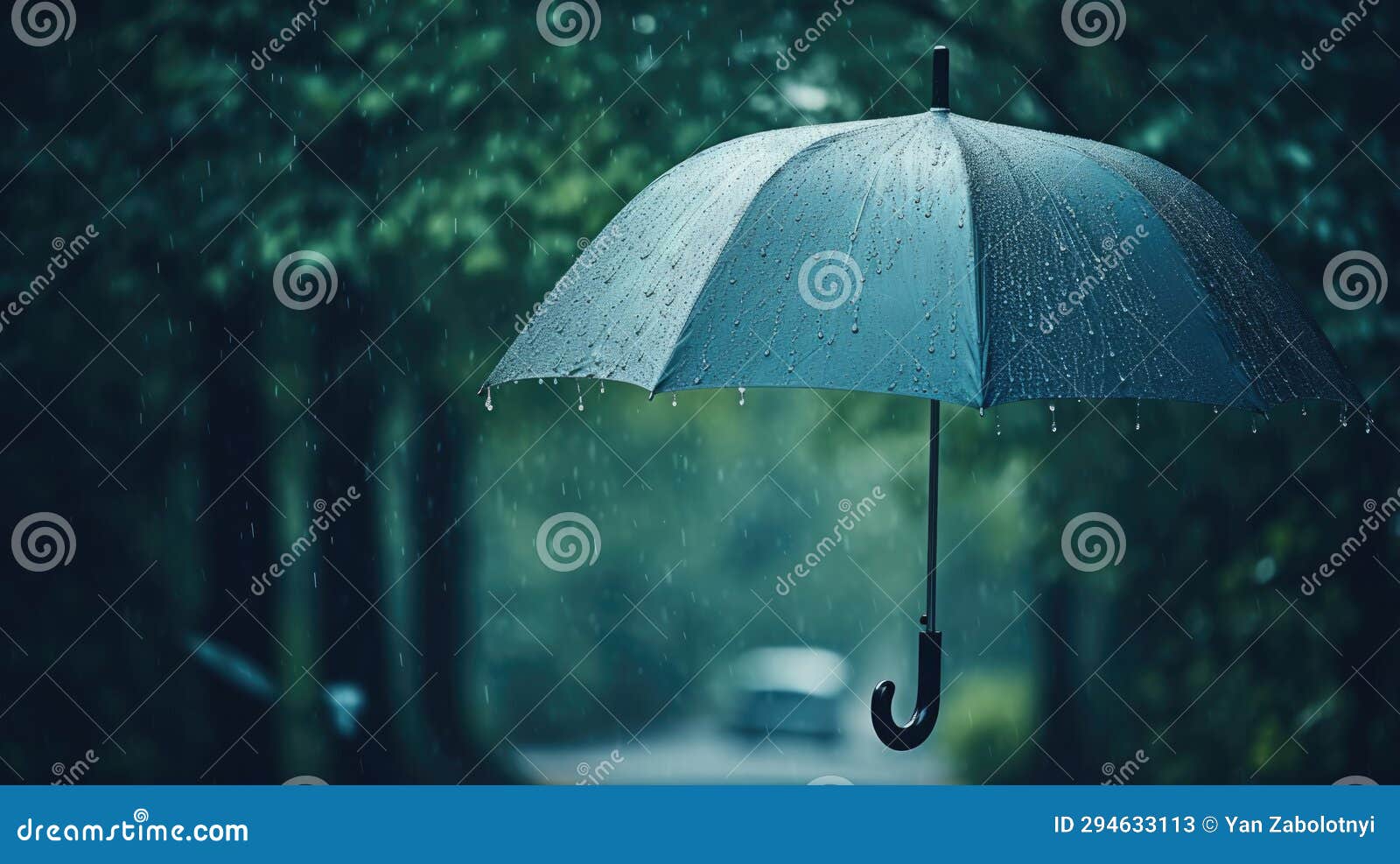 Rain Falling on an Umbrella, a Typical Weather Concept Stock ...