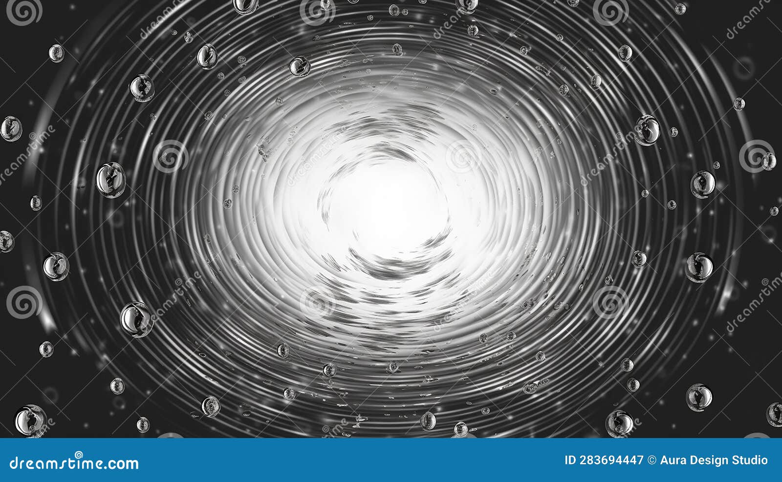 Drops And Ripples. Circular Wave On Water Surface. Falling Dripping ...