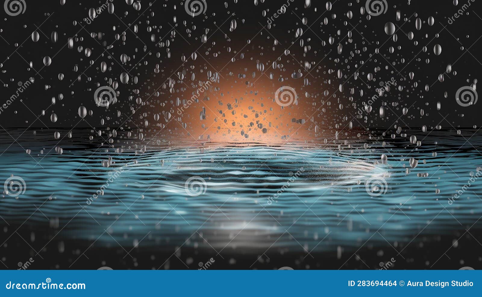 Drops And Ripples. Circular Wave On Water Surface. Falling Dripping ...