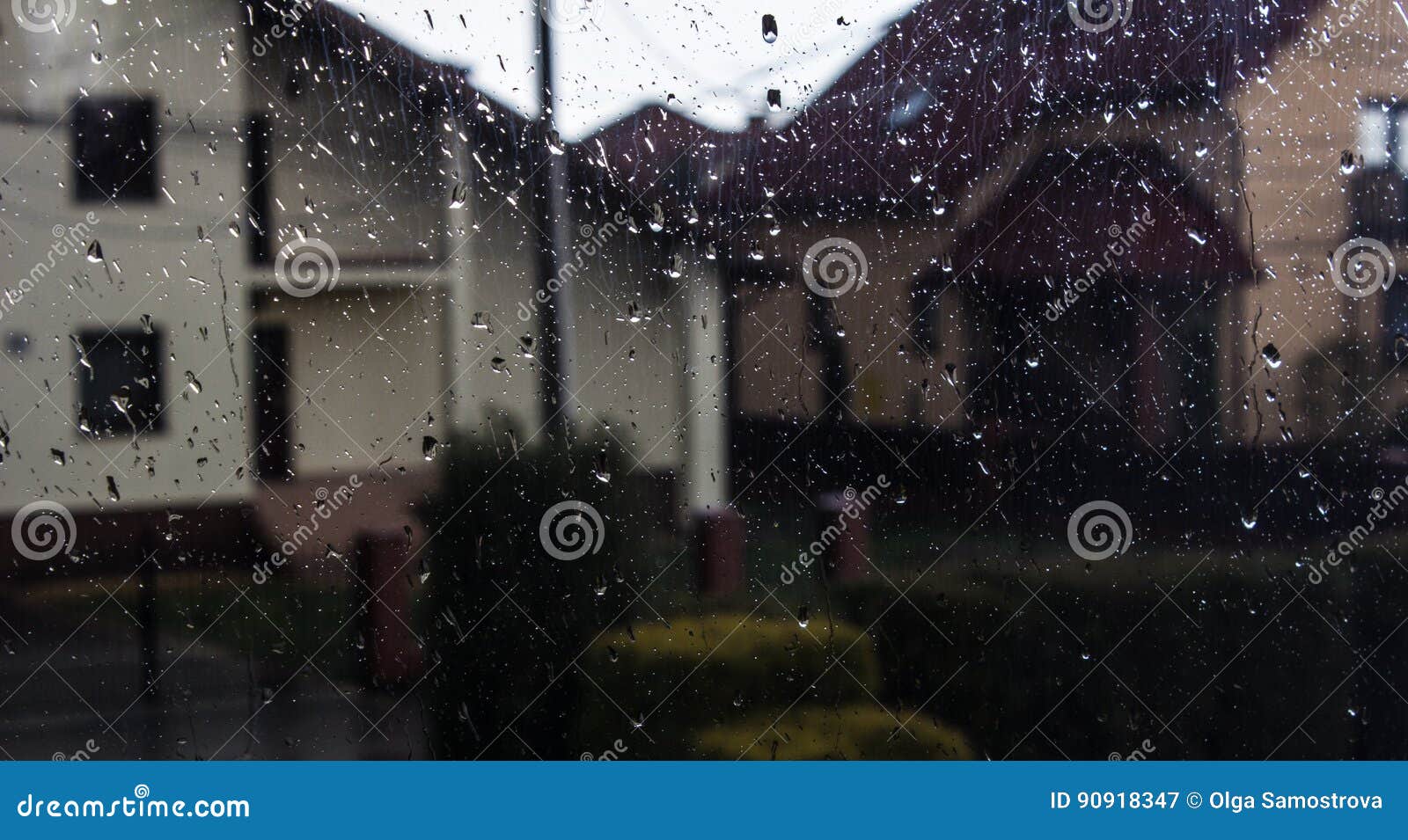 Rain Falls on the Window Glass. Background. Stock Image - Image of ...