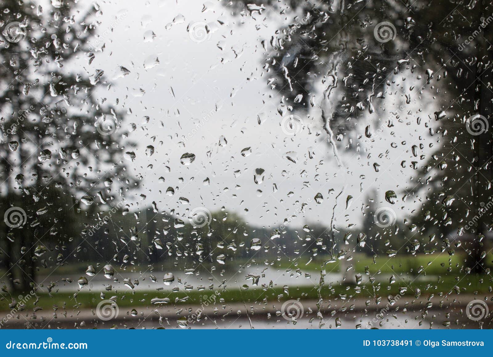Rain Falls on the Window Glass. Background. Stock Image - Image of ...