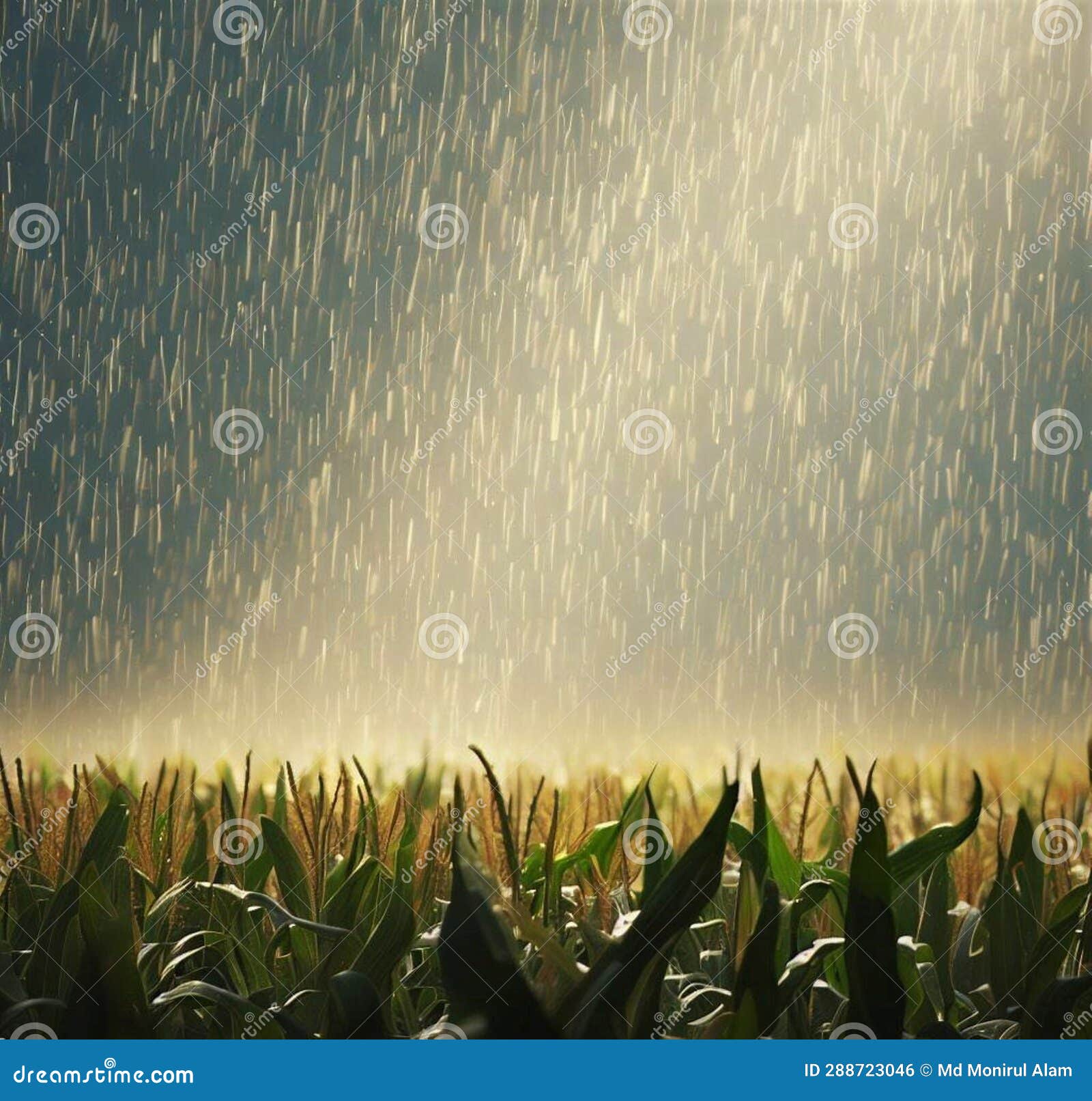 Rain in the field stock illustration. Illustration of flower - 288723046