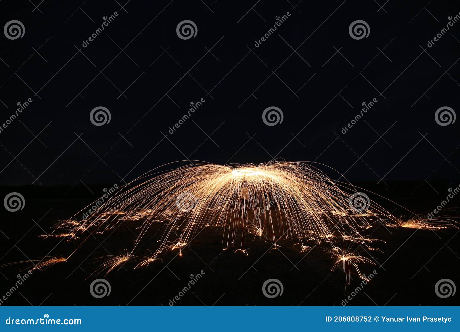 Rain of fire stock photo. Image of evening, darkness - 206808752