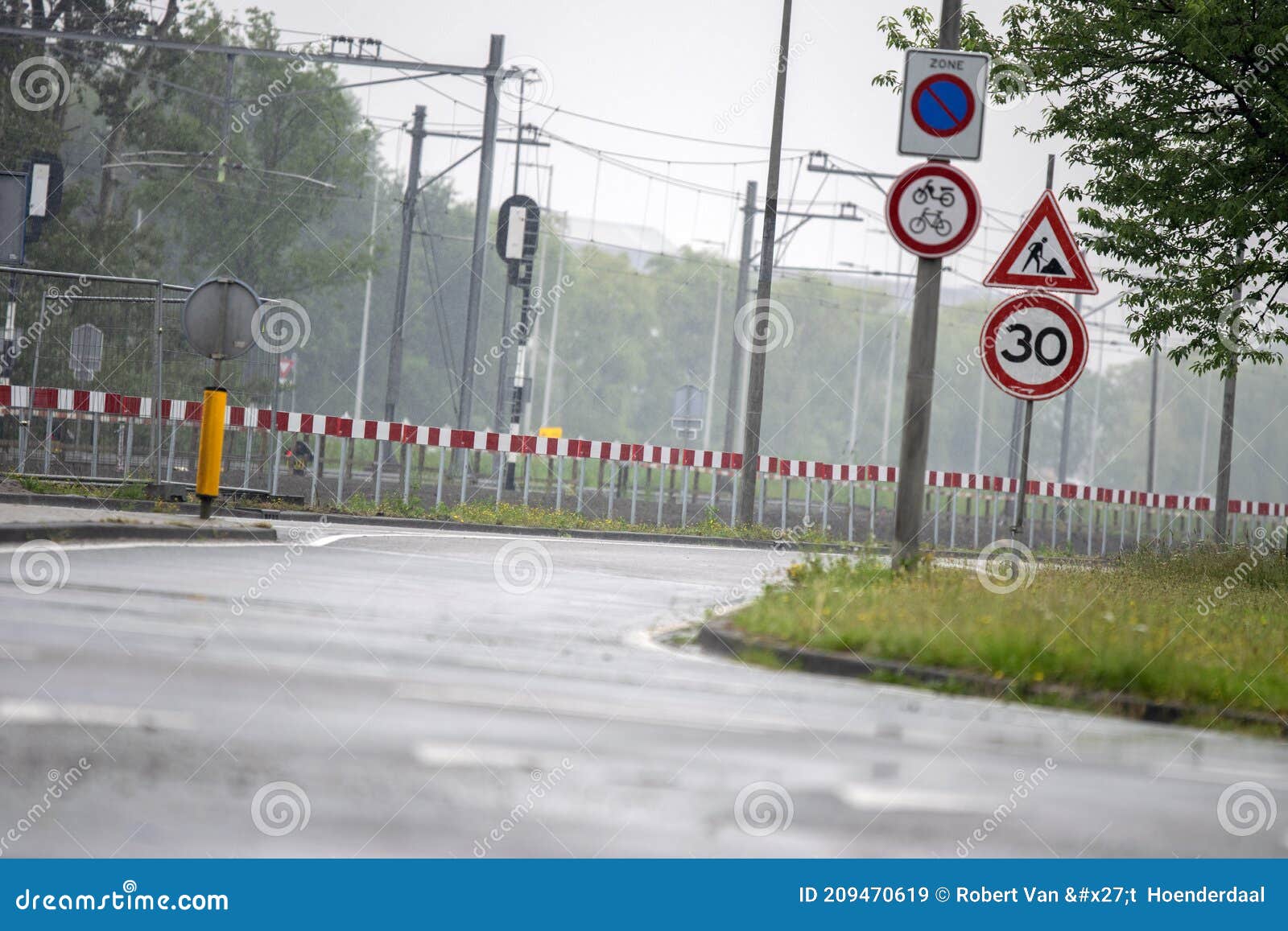 Rain Flooding Bicycle Path at Amsterdam the Netherlands 27-6-2020 Stock ...